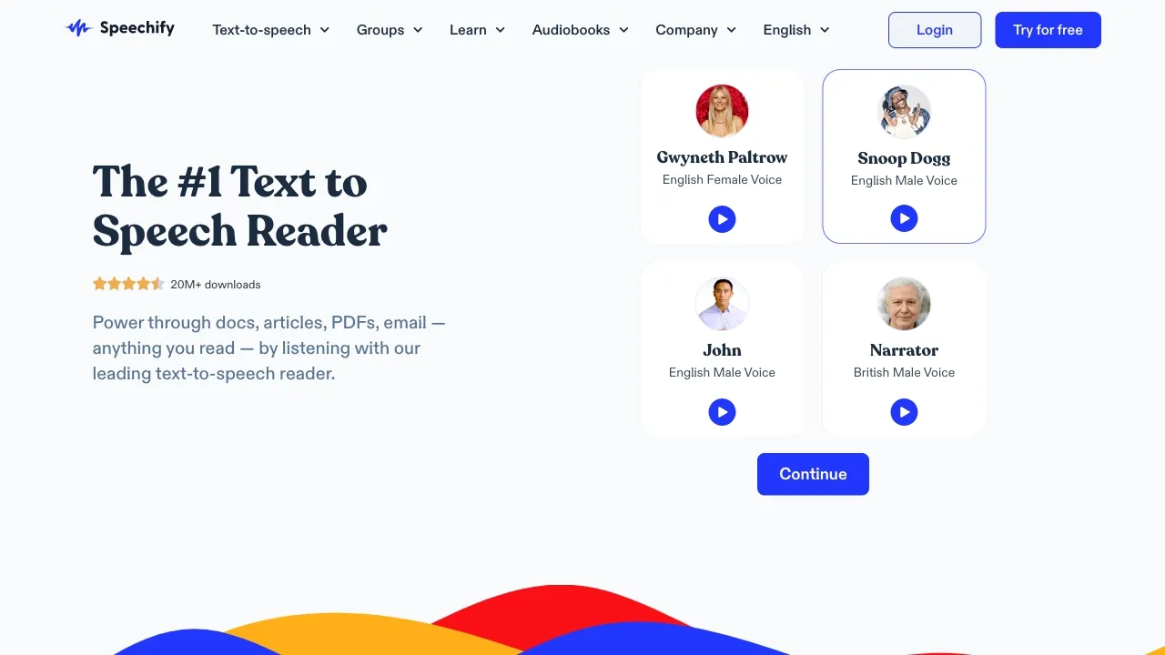 Speechify: Text-to-Speech App for Accessible Reading | Creati.ai