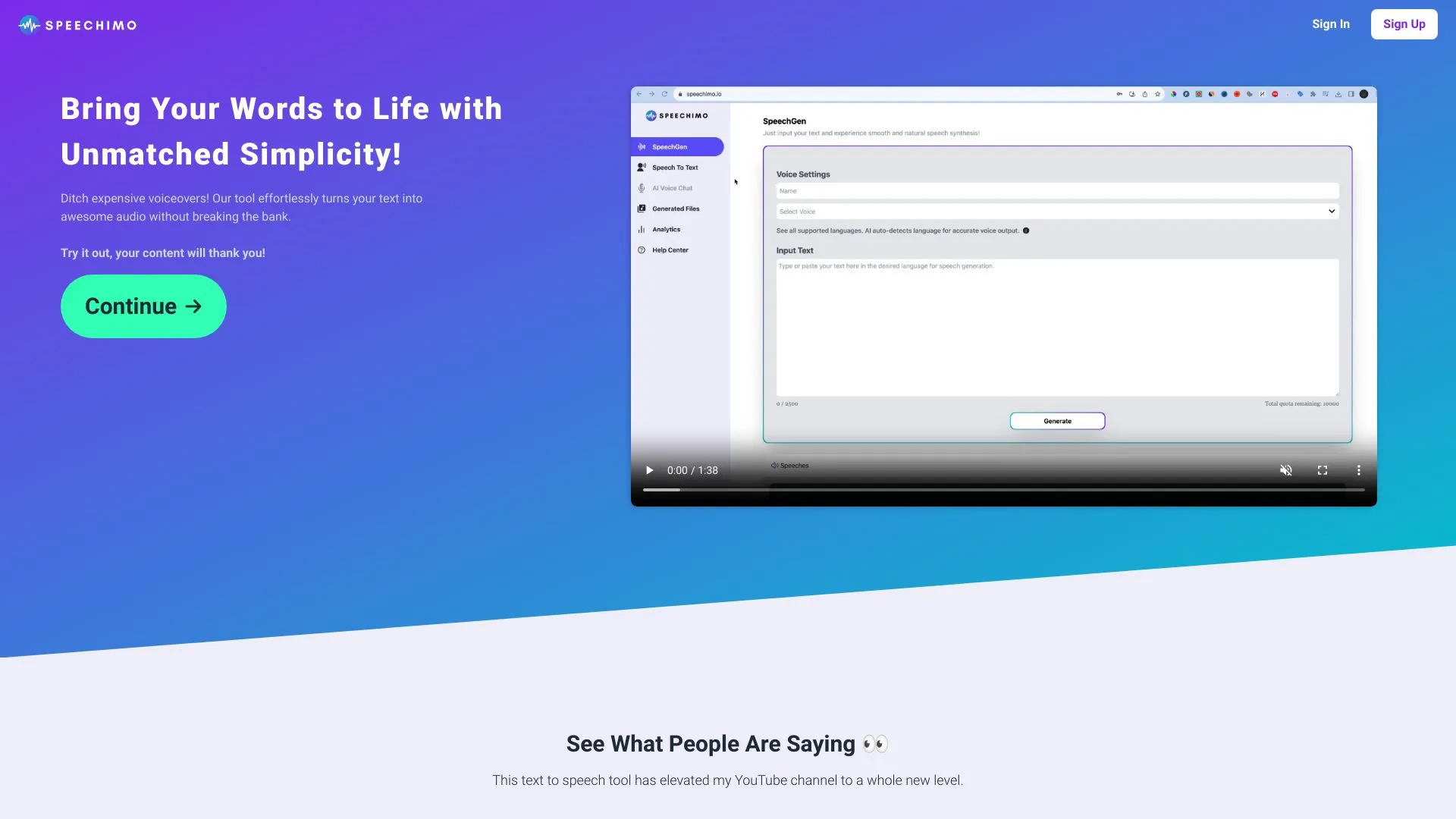 Speechimo: Transform Text Into Audio Effortlessly | Creati.ai