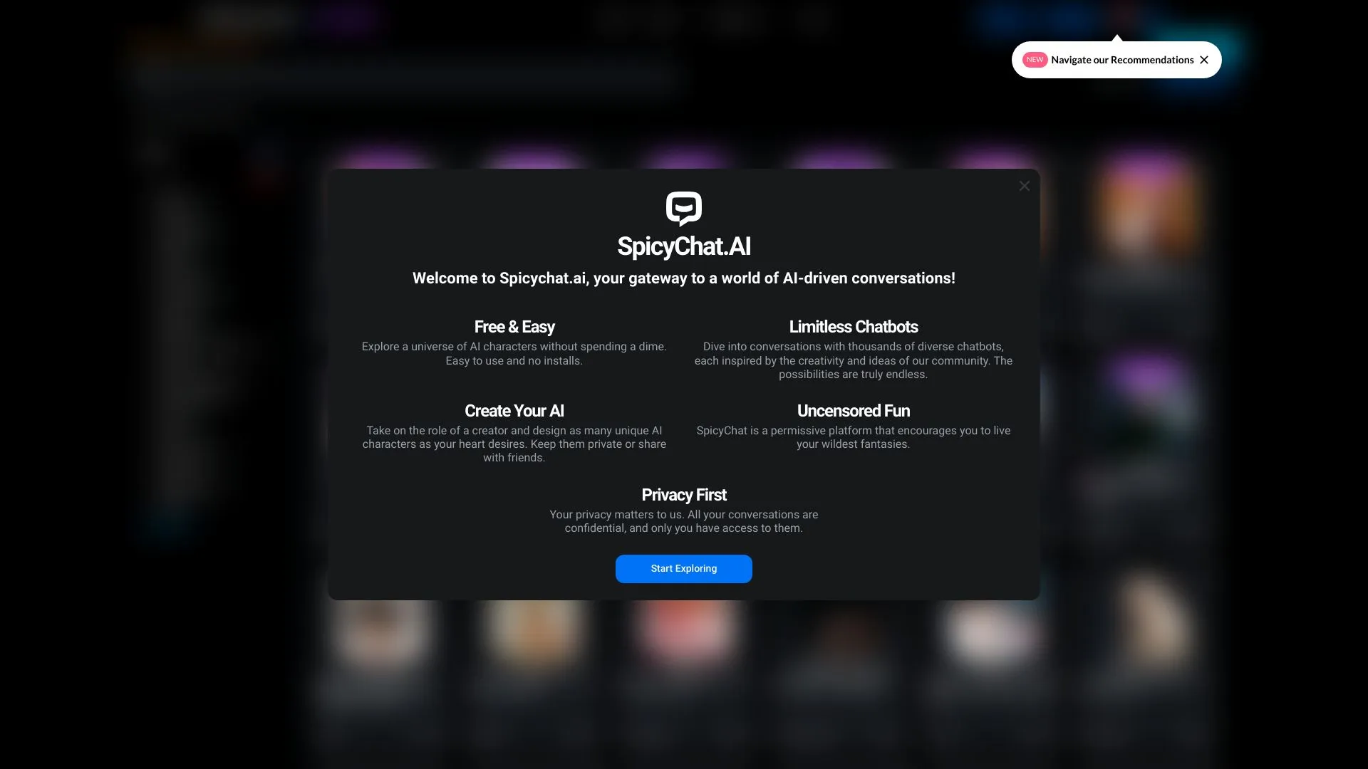 SpicyChat AI: Personalized Unfiltered Conversations | Creati.ai