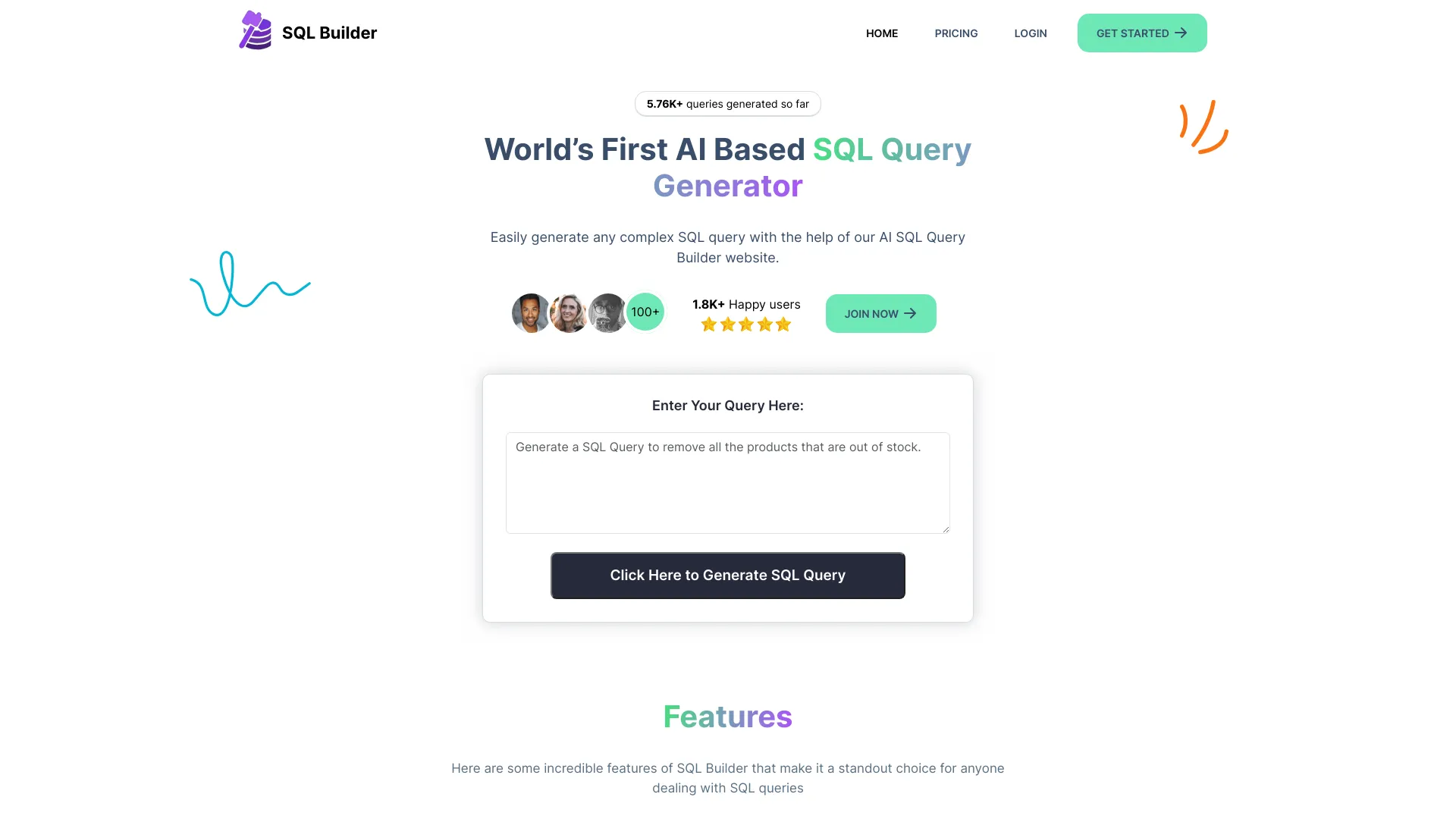 Generador de consultas SQL impulsado por IA - SQLBuilder.AI | Creati.ai