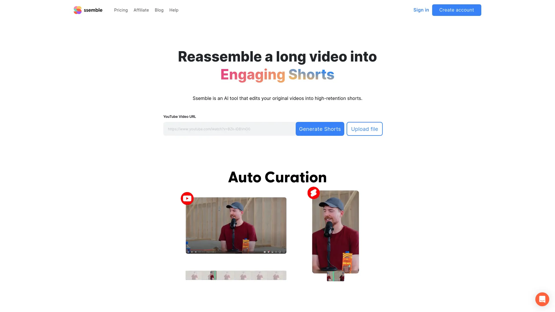 Ssemble - Effortless AI Video Shorts Creation | Creati.ai