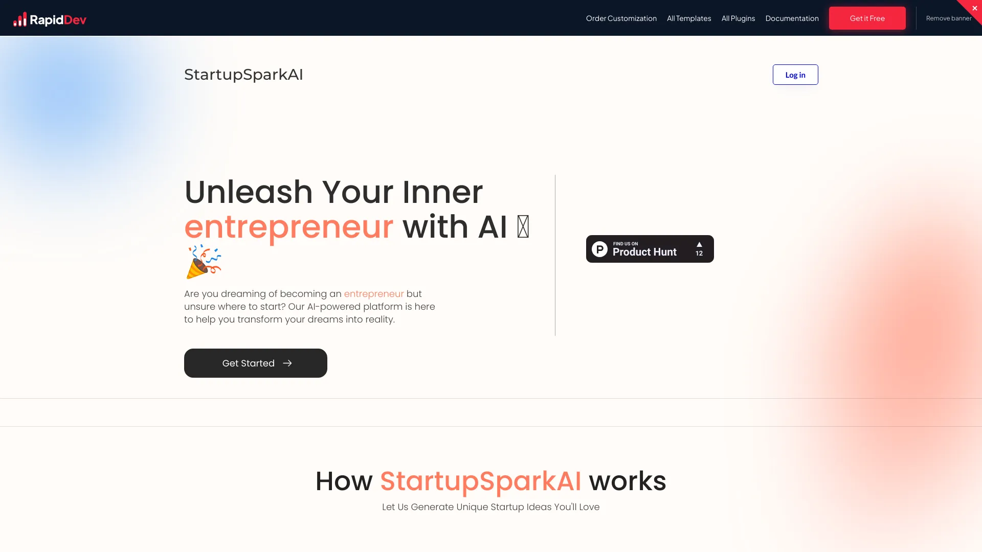 StartupSparkAI - AI-Powered Entrepreneurial Platform | Creati.ai