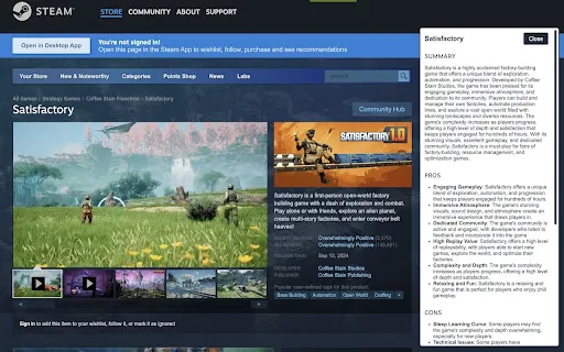 SteamSage: Condensa Reseñas de Steam con IA | Creati.ai