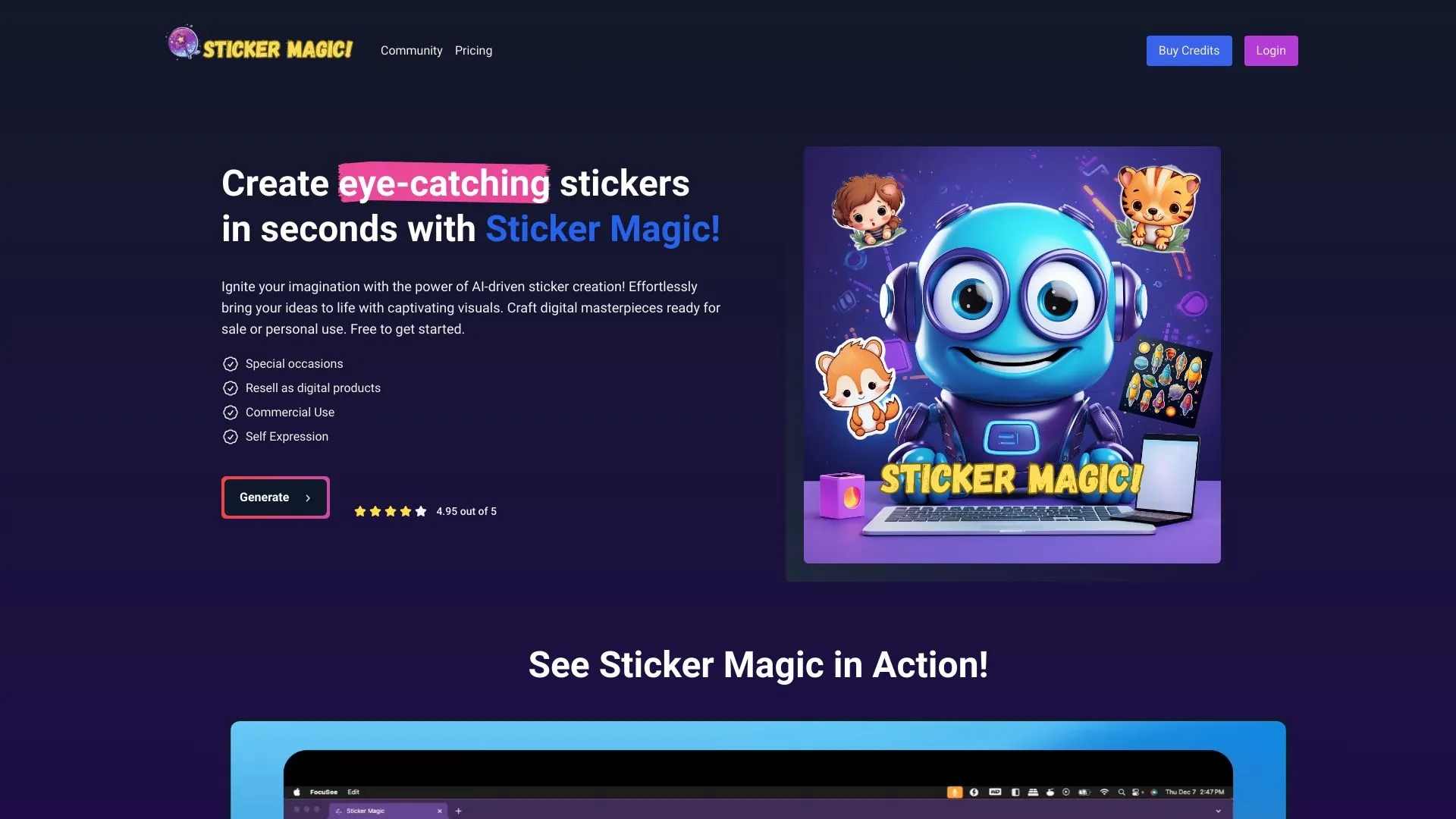 Sticker Magic: Creación de Stickers Digitales Impulsada por IA | Creati.ai
