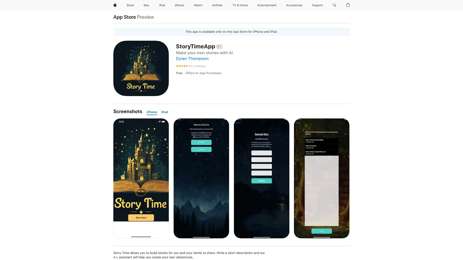 StoryTimeApp - Create Personalized Stories with AI | Creati.ai