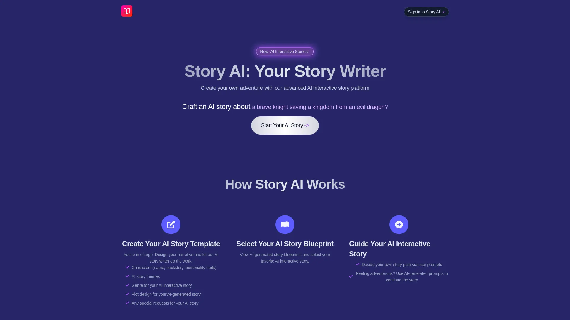 Story AI: Create Interactive Stories with Advanced AI | Creati.ai