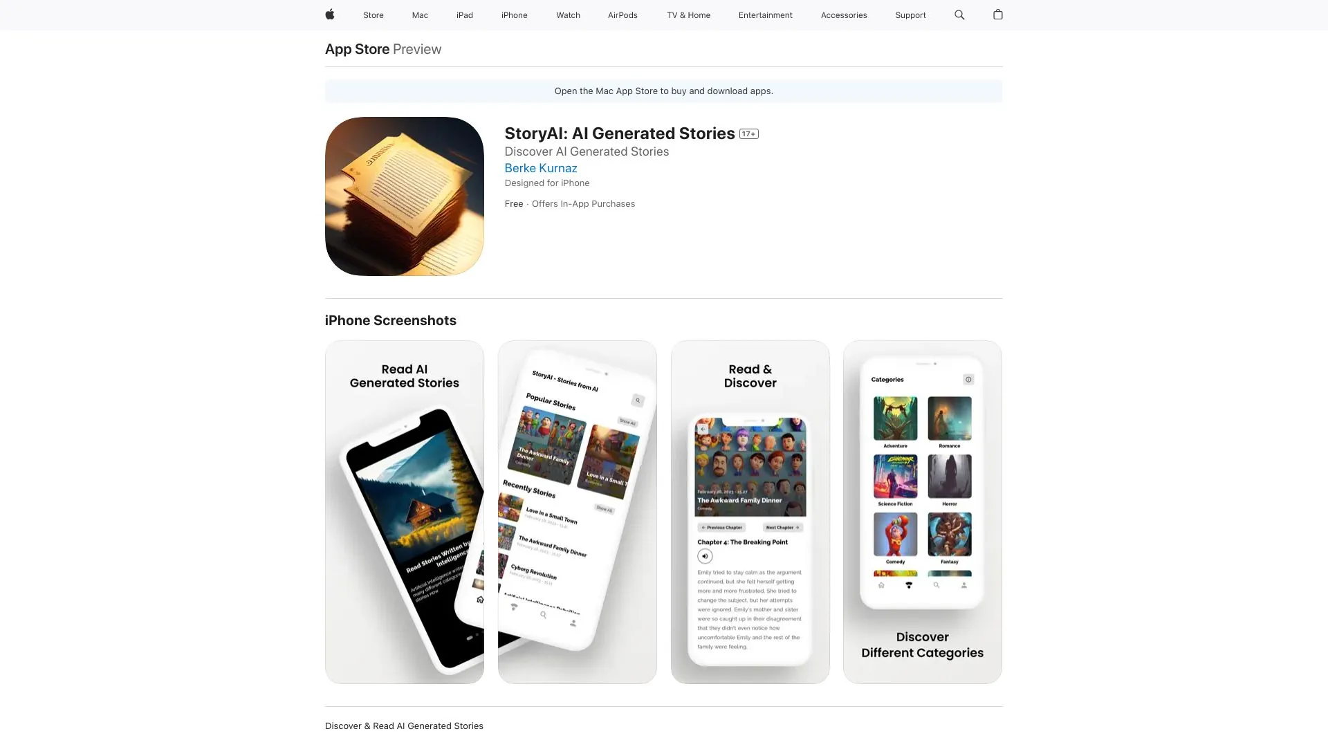 StoryAI: AI Generated Stories App | Creati.ai