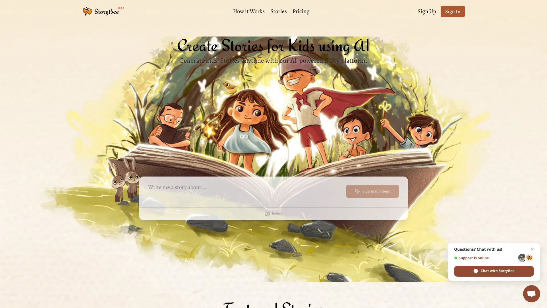 StoryBee - AI Story Generator for Kids | Creati.ai