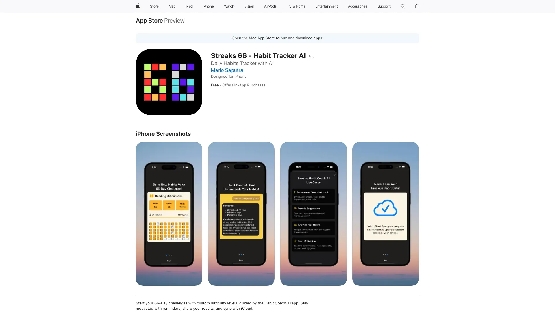 Streaks 66: Rastreador de Hábitos con IA | Creati.ai