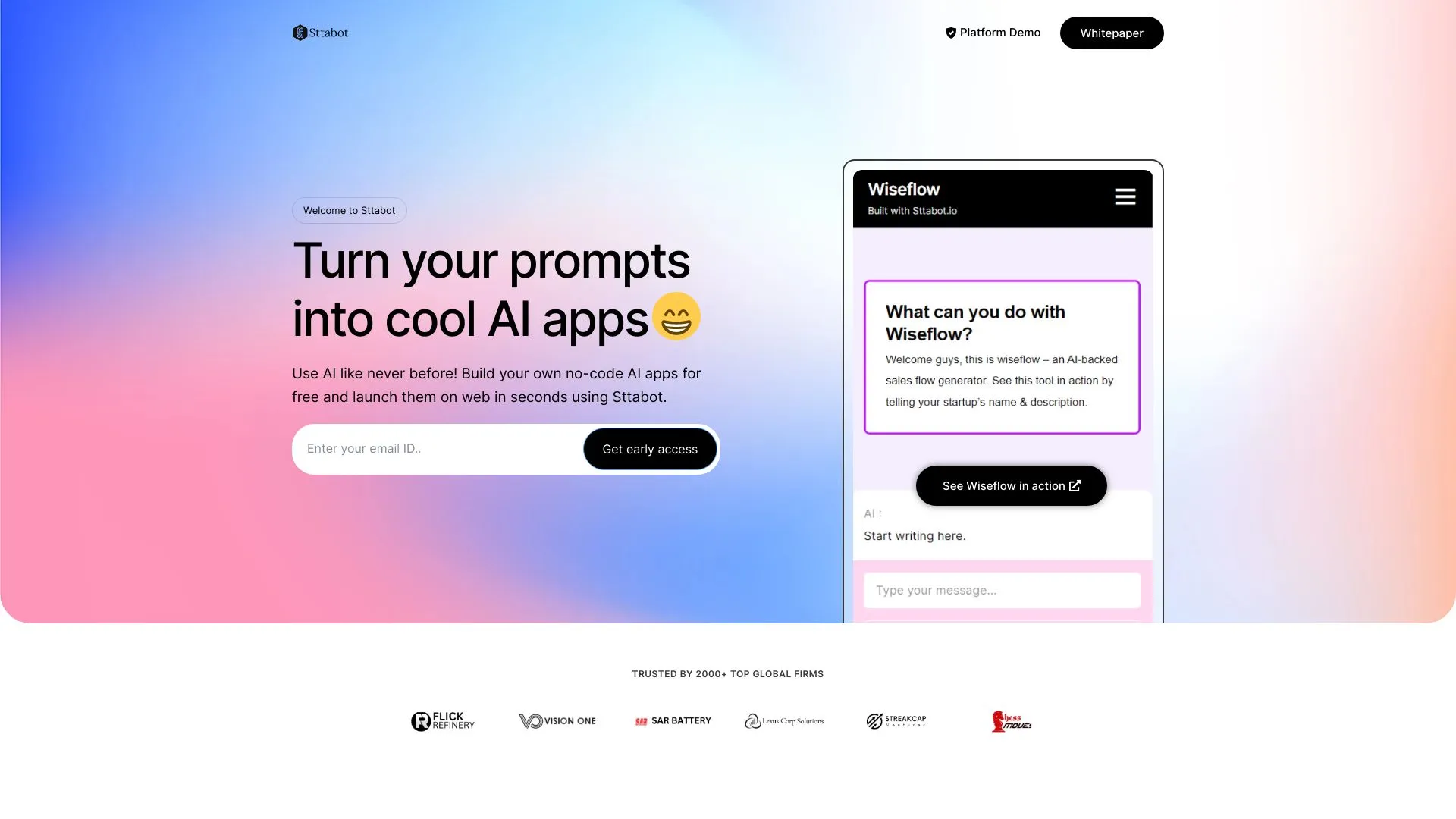 Sttabot.io: No-Code AI Bot and App Building Platform | Creati.ai