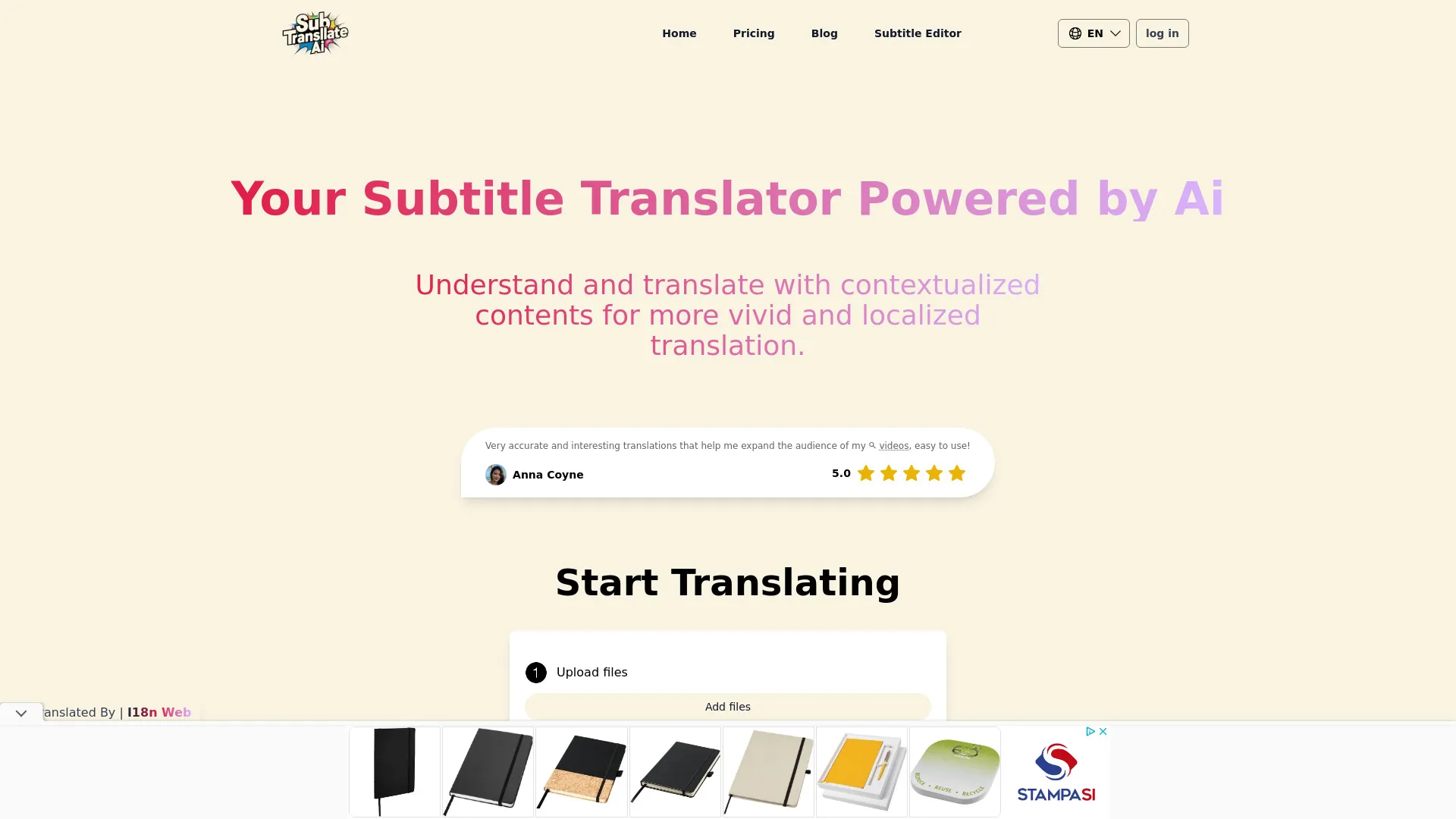 Sub Translate AI: Your Go-To Subtitle Translator | Creati.ai