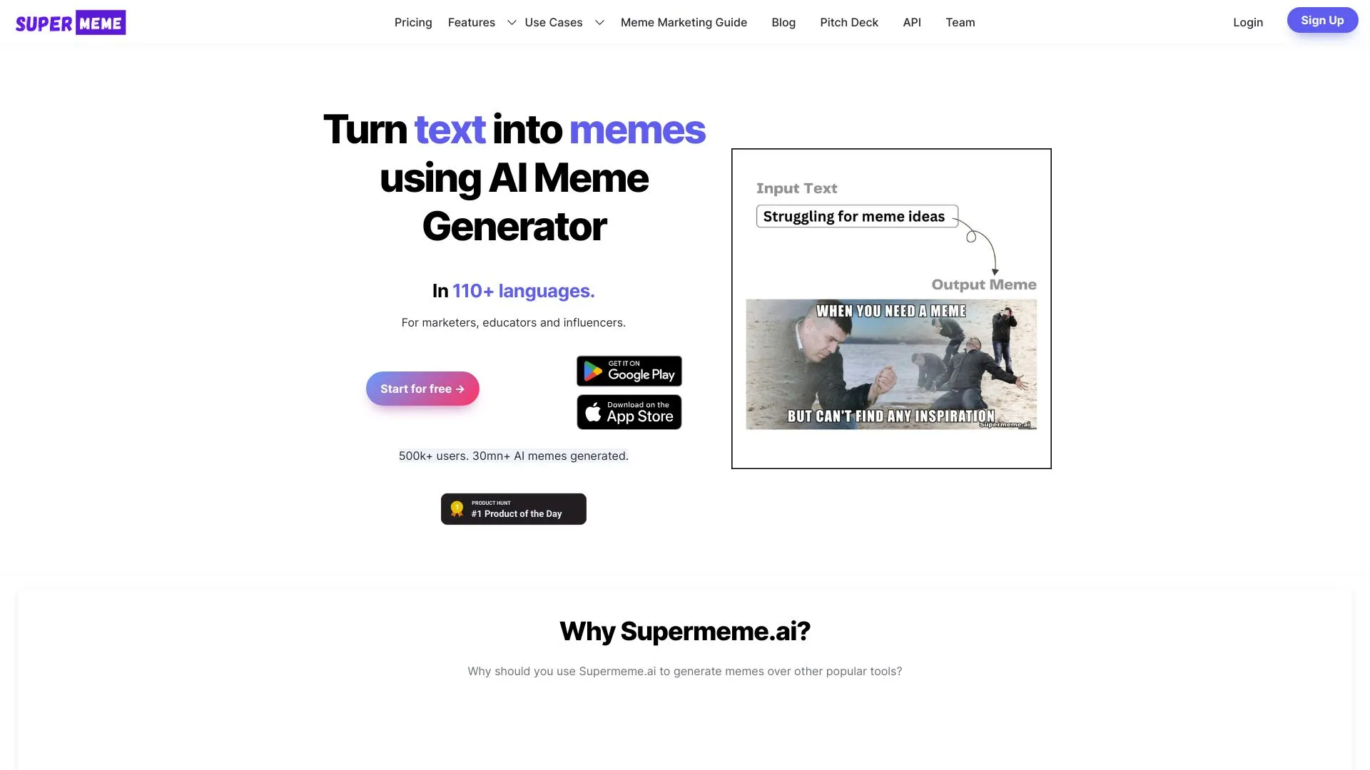 Supermeme.ai - Transform Text into Engaging AI Memes | Creati.ai