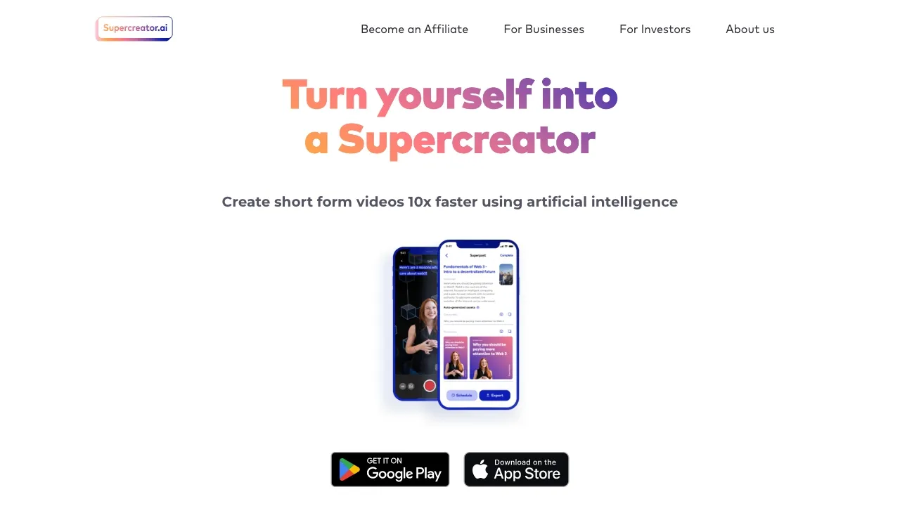 Supercreator - Aplicación de Creación de Videos Impulsada por IA | Creati.ai