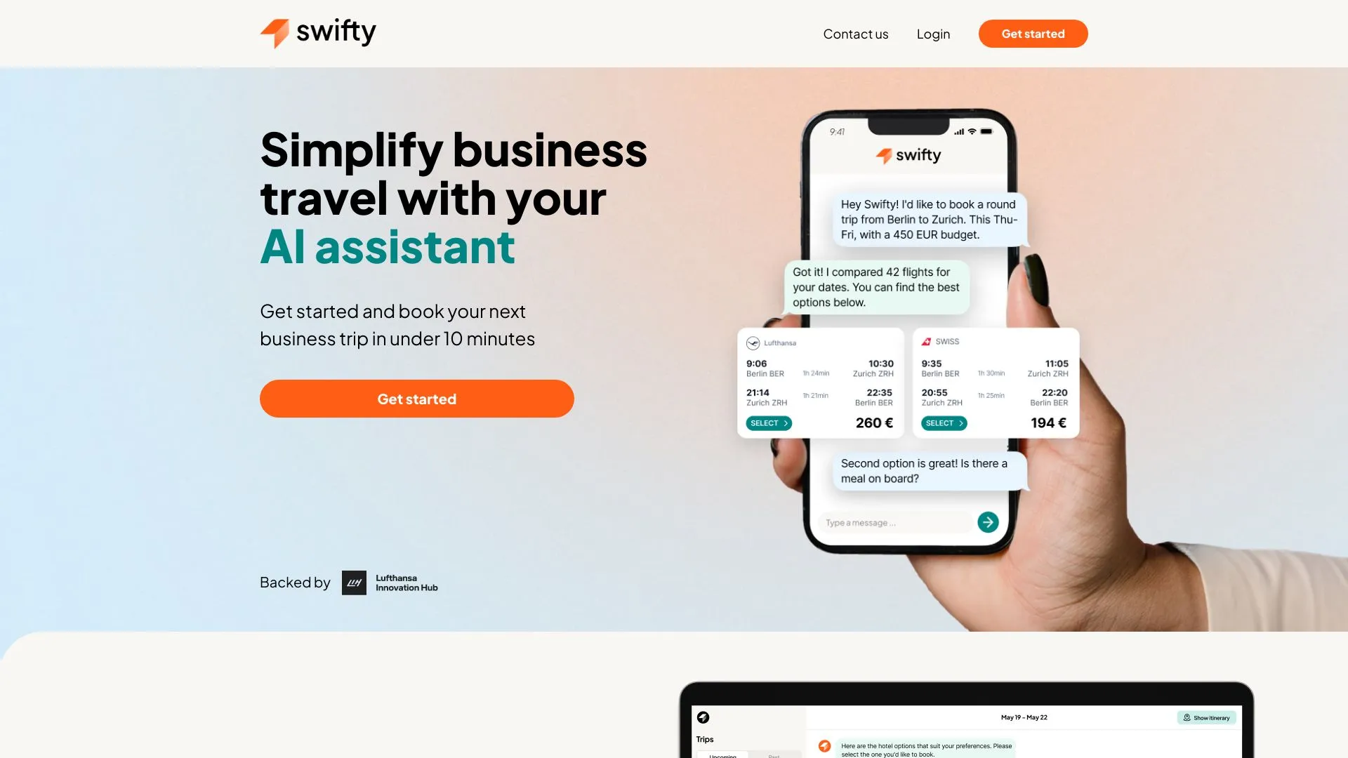 Swifty - AI Business Travel Assistant | Creati.ai