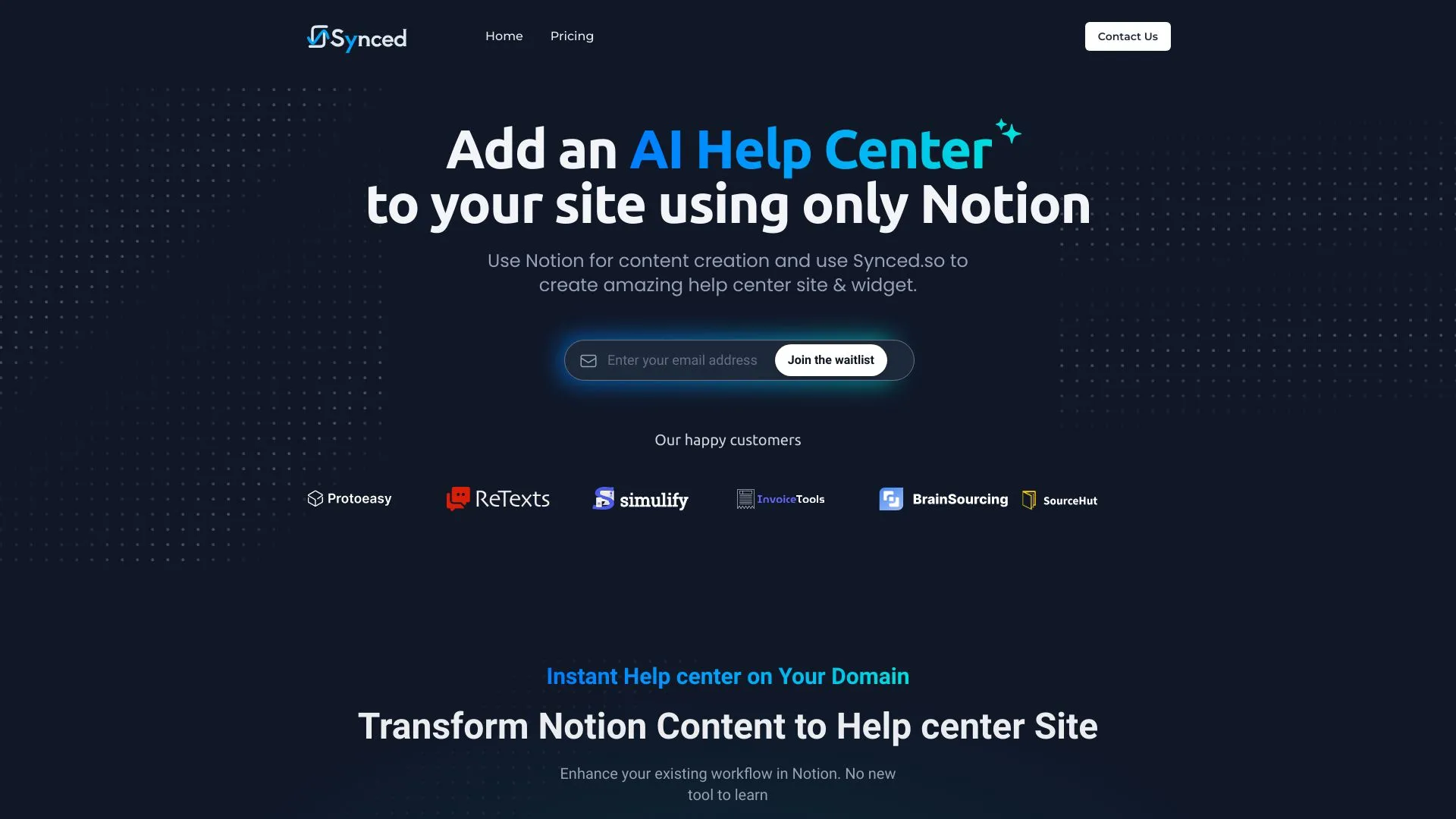 Synced.so - Transform Notion Docs into Help Centers with Ease | Creati.ai