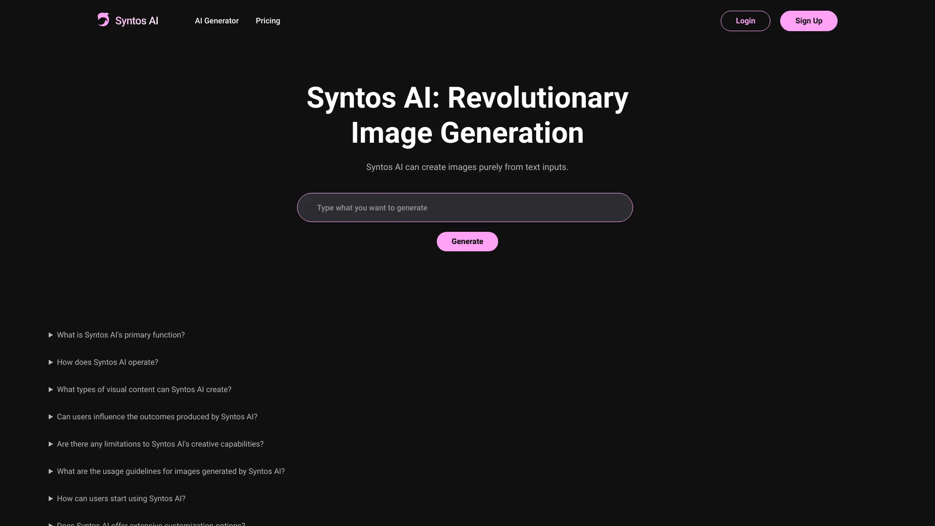 Syntos AI - Efficient Text-to-Image Generation Tool | Creati.ai