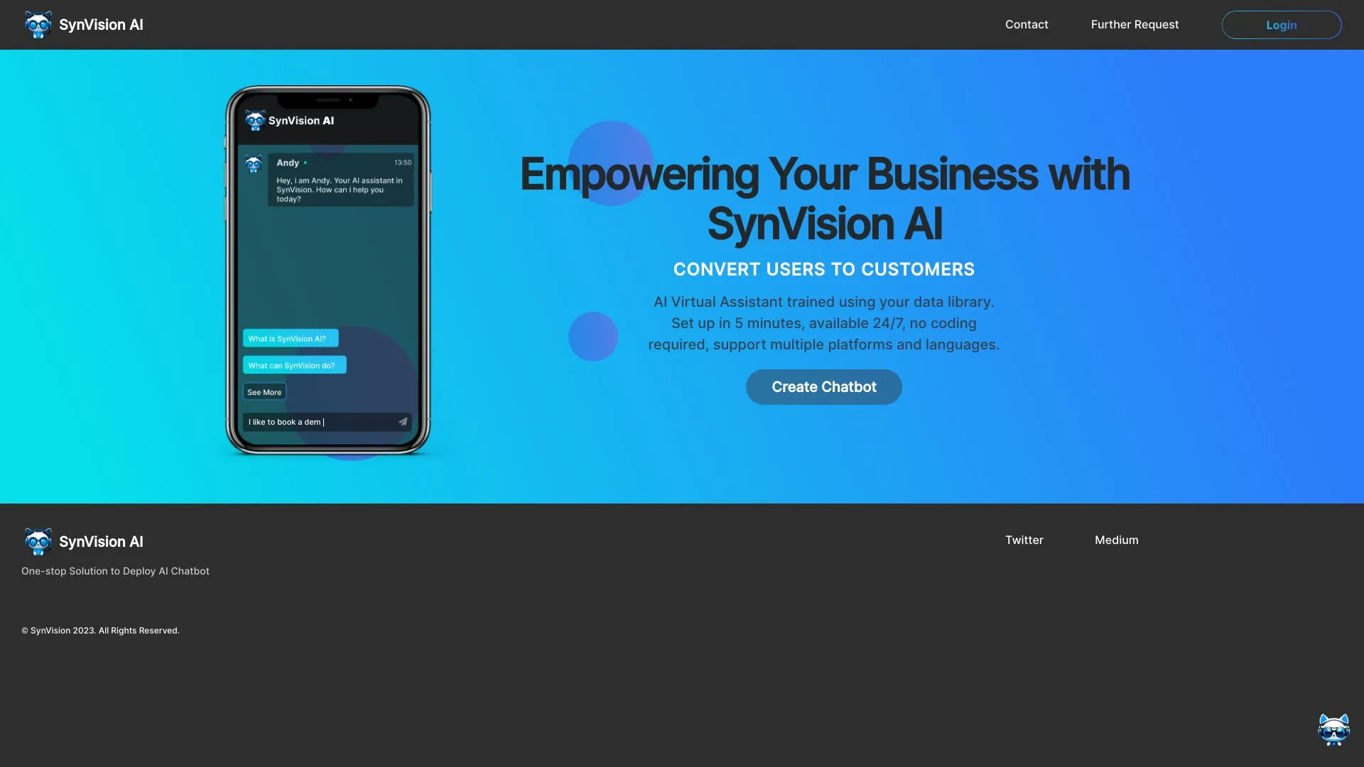 SynVision AI: Your 24/7 AI Virtual Assistant | Creati.ai