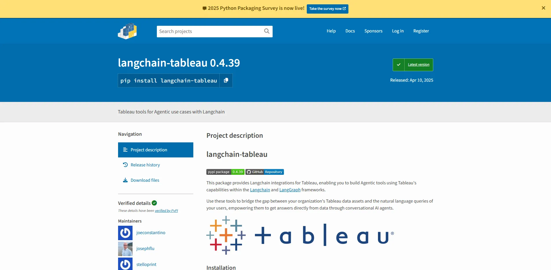 langchain-tableau: AI Connector for Tableau Data Sources | Creati.ai