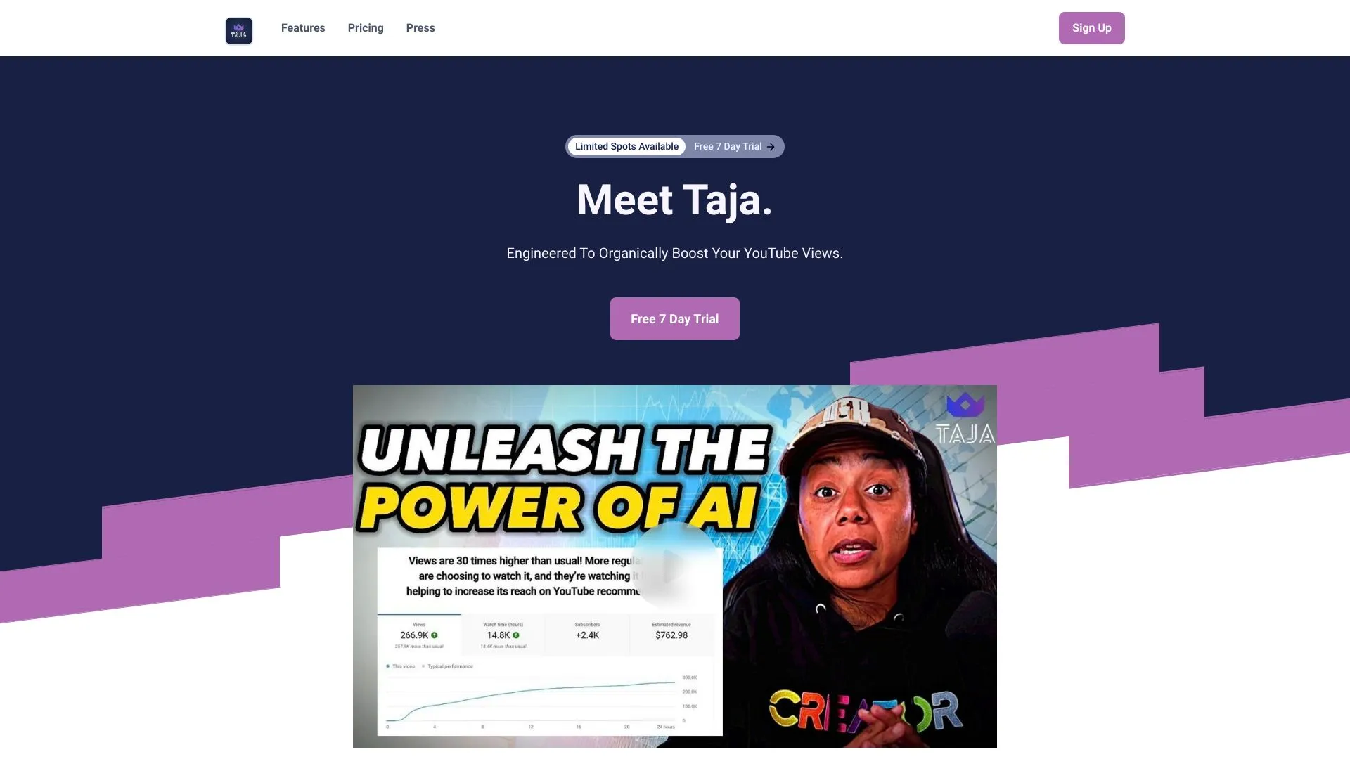 Taja AI - Optimize Your YouTube Video Metadata | Creati.ai