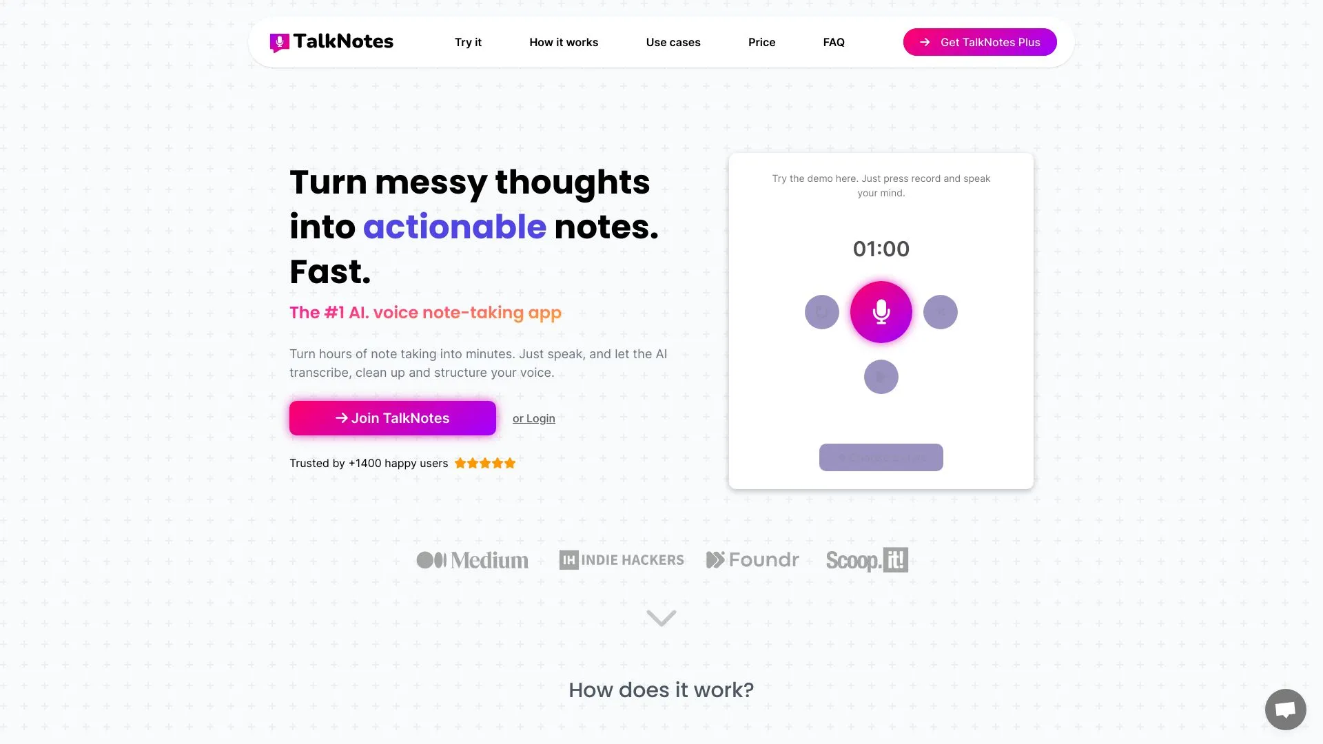 TalkNotes - AI Voice Note App for Effortless Note-taking | Creati.ai