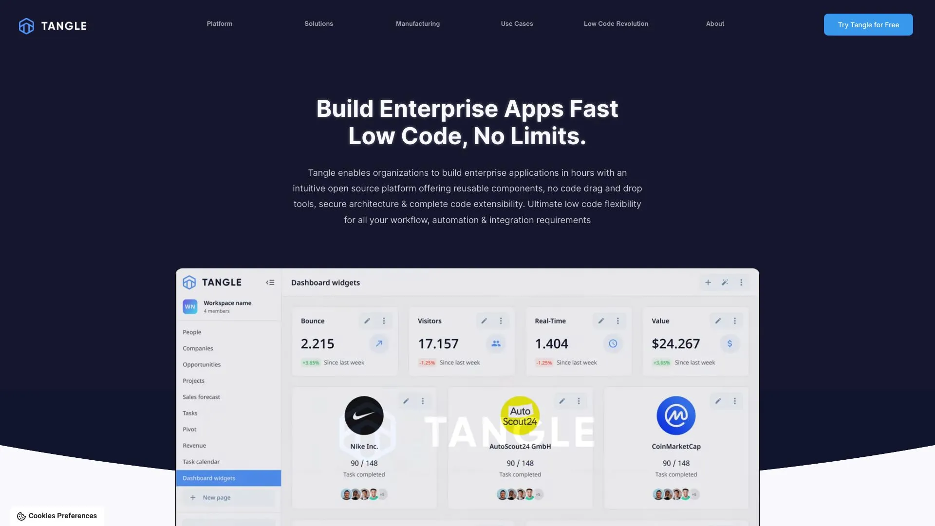 Tangle.io - AI-Driven Low-Code Platform for Enterprises | Creati.ai