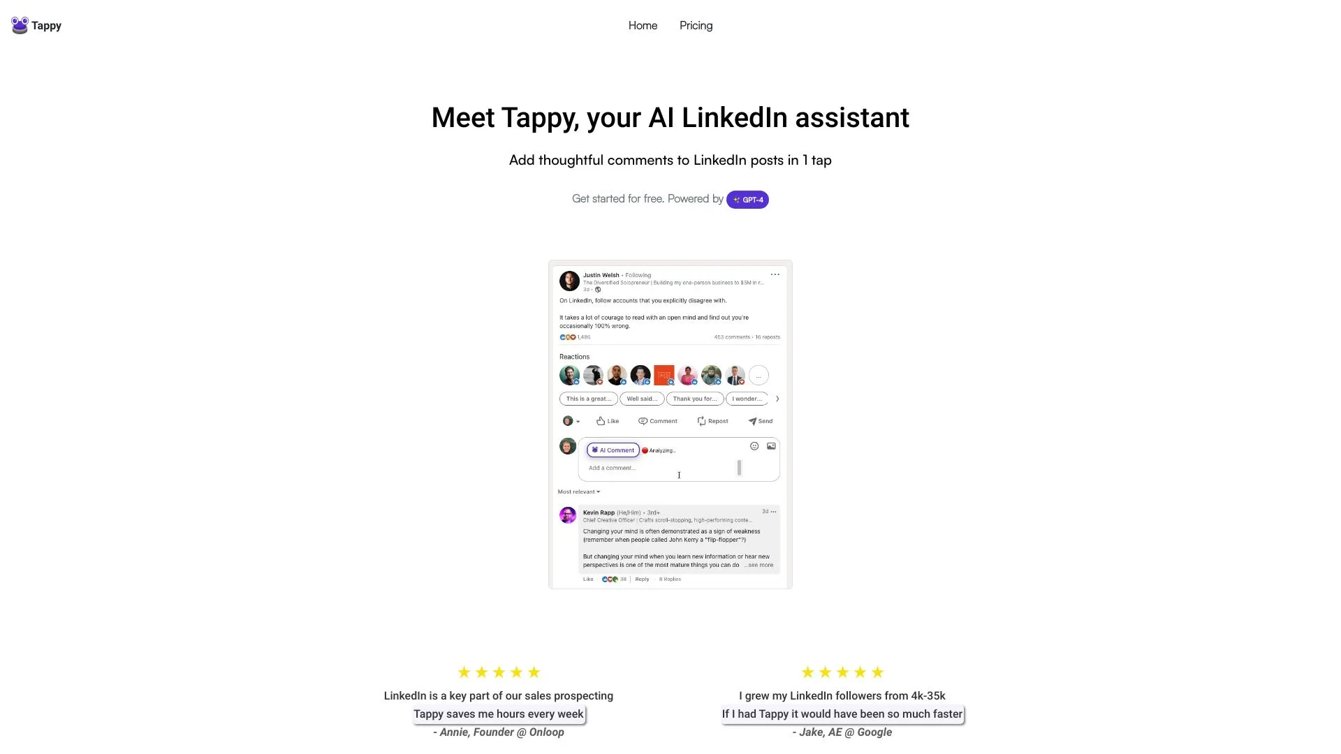 AI-Powered LinkedIn Assistant - Tappy | Creati.ai