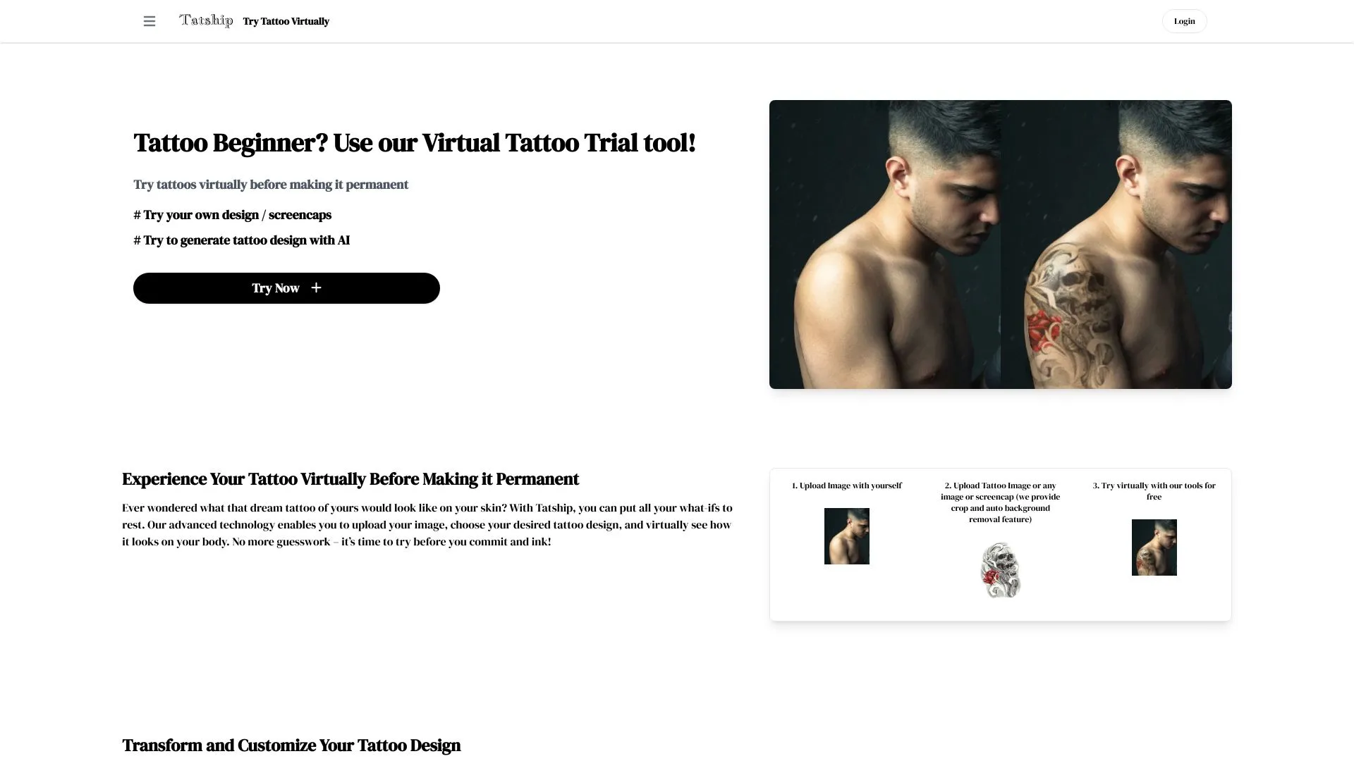 Tatship: Virtual Tattoo Simulator & Try-On Tool | Creati.ai