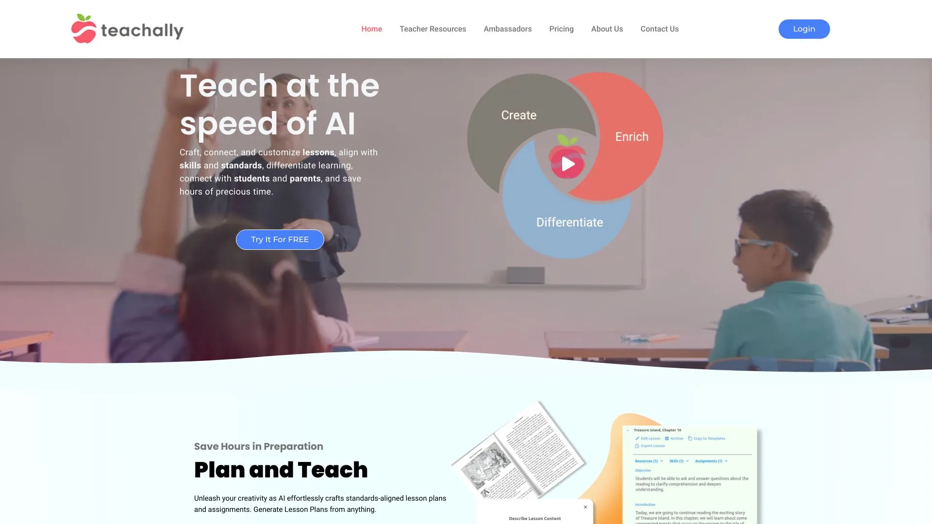 Teachally - AI-driven Lesson Planning for Teachers | Creati.ai