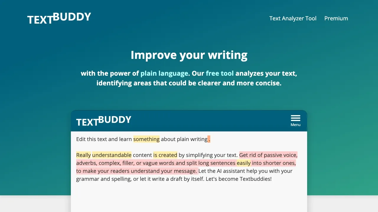 TextBuddy: Online Writing Editor for Clear and Concise Text | Creati.ai