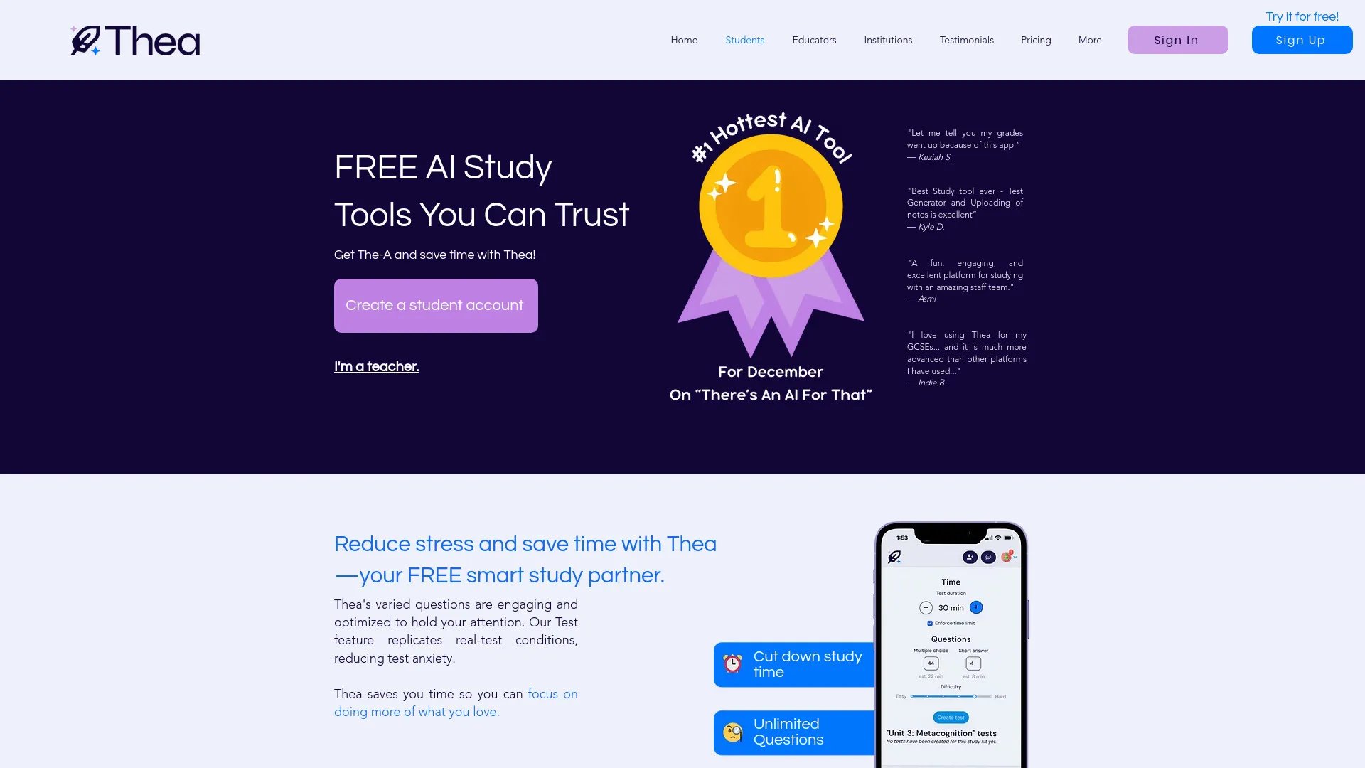 Thea: AI-Powered Study Tools for Better Learning | Creati.ai