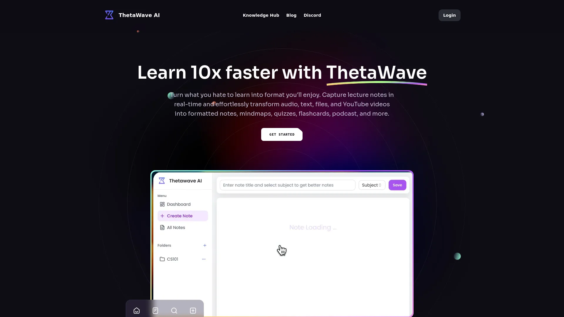 ThetaWave AI - Transform Learning with Intelligent Note-Taking | Creati.ai