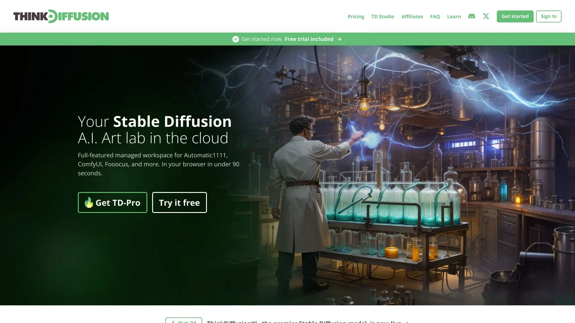 ThinkDiffusion: Advanced Cloud-Based AI Art Tools | Creati.ai