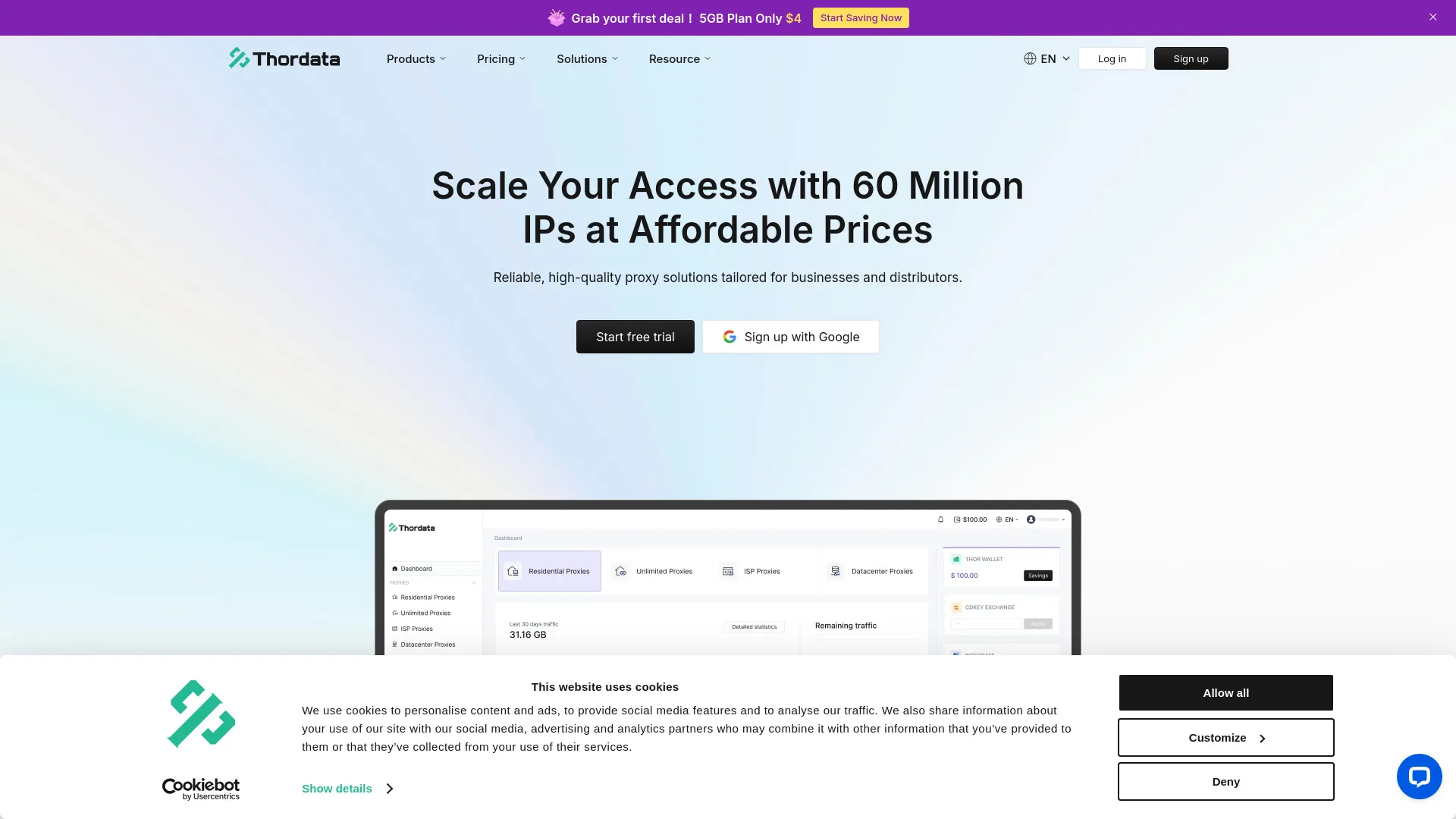 Reliable Proxy Solutions with Unlimited Traffic - Thordata | Creati.ai