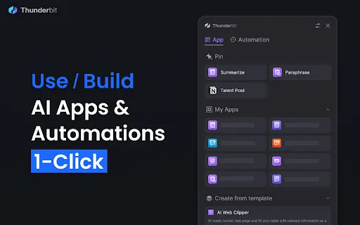 Thunderbit: Constructor de Aplicaciones de IA Sin Código para Automatización | Creati.ai