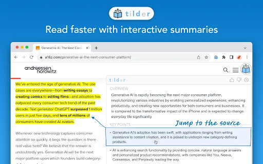 Tilder: Your AI Reading Assistant - Get Insights Fast | Creati.ai