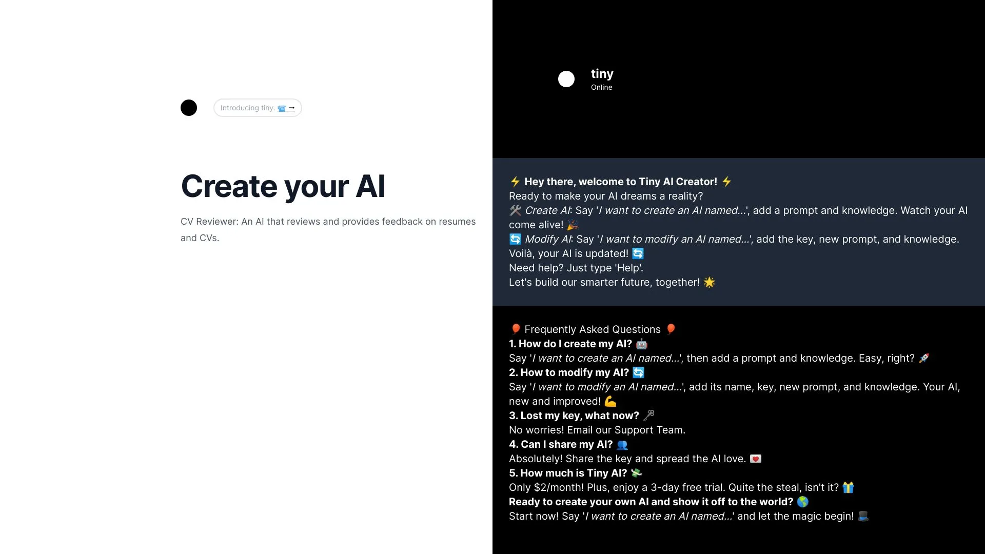Tiny AI - Crea tu propio gemelo digital | Creati.ai