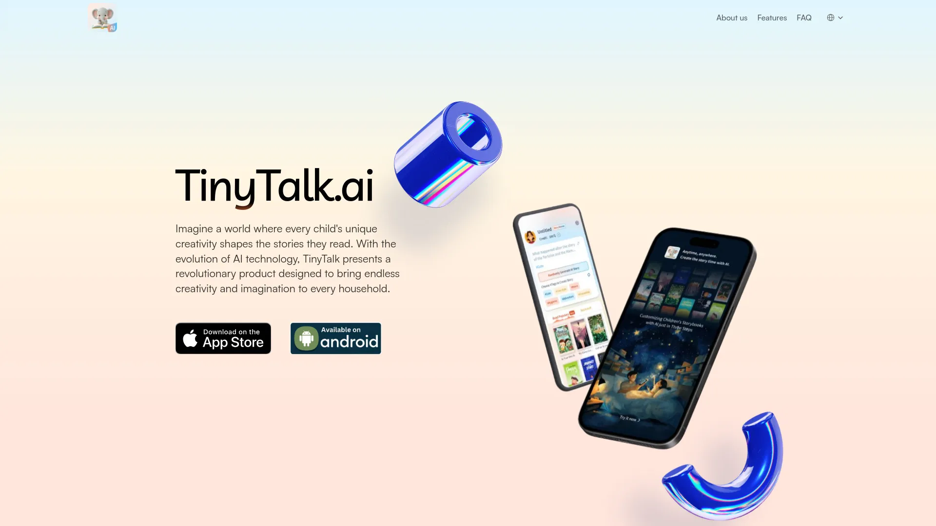 TinyTalk.ai - Personalized AI-Generated Children's Stories | Creati.ai