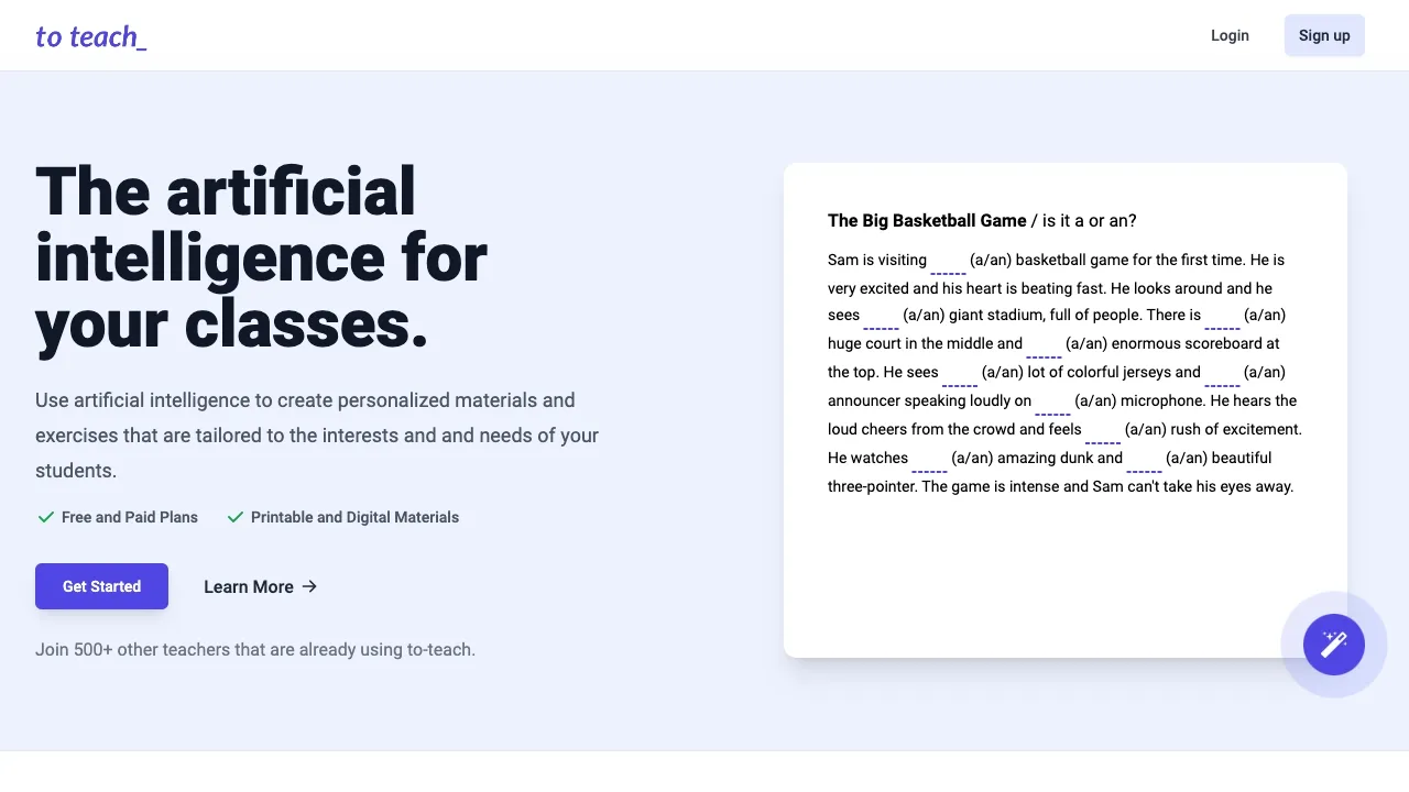 To Teach - KI-gestützter Bildungsinhaltsgenerator | Creati.ai