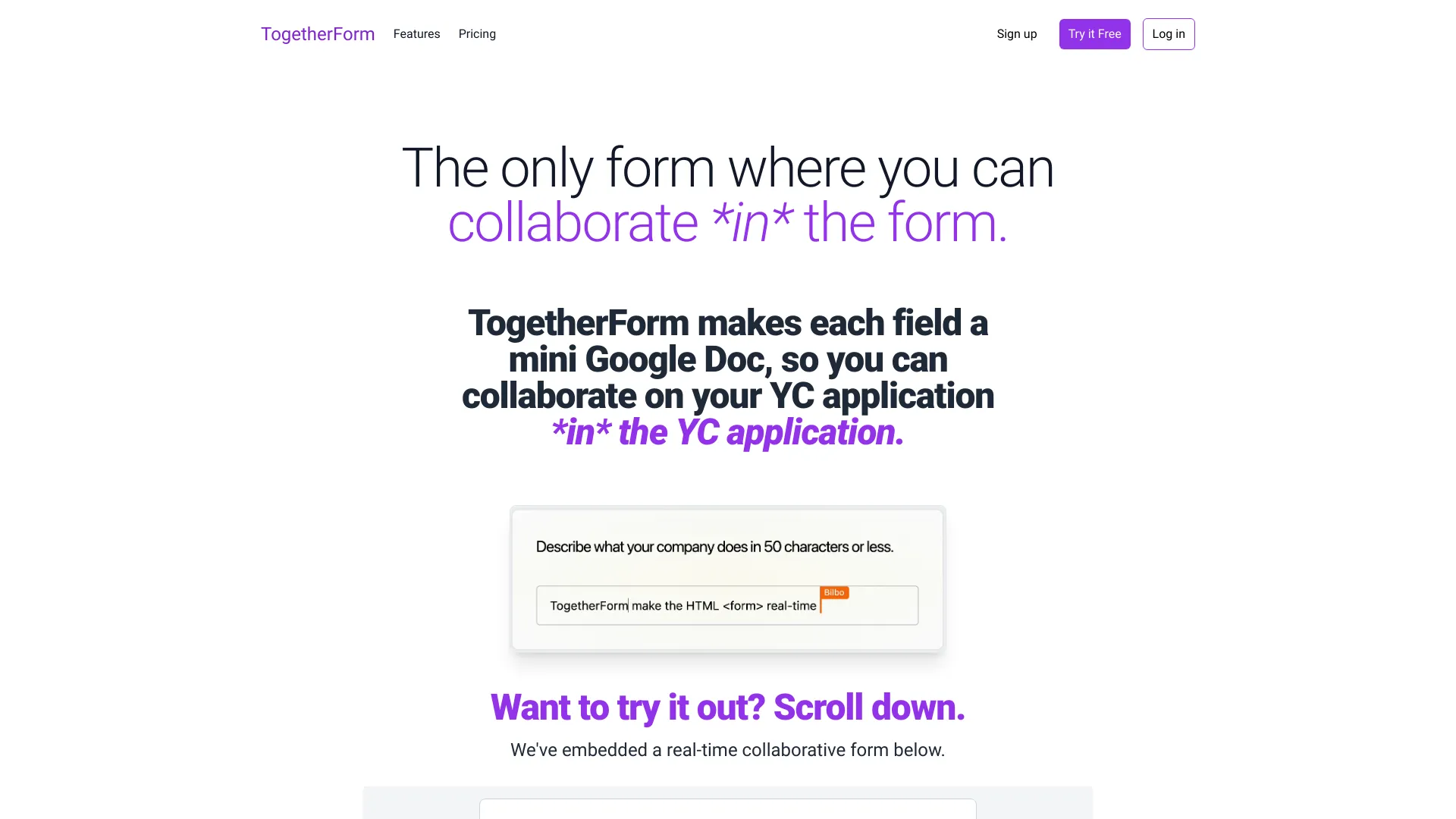 TogetherForm – Real-Time Collaborative HTML Forms | Creati.ai
