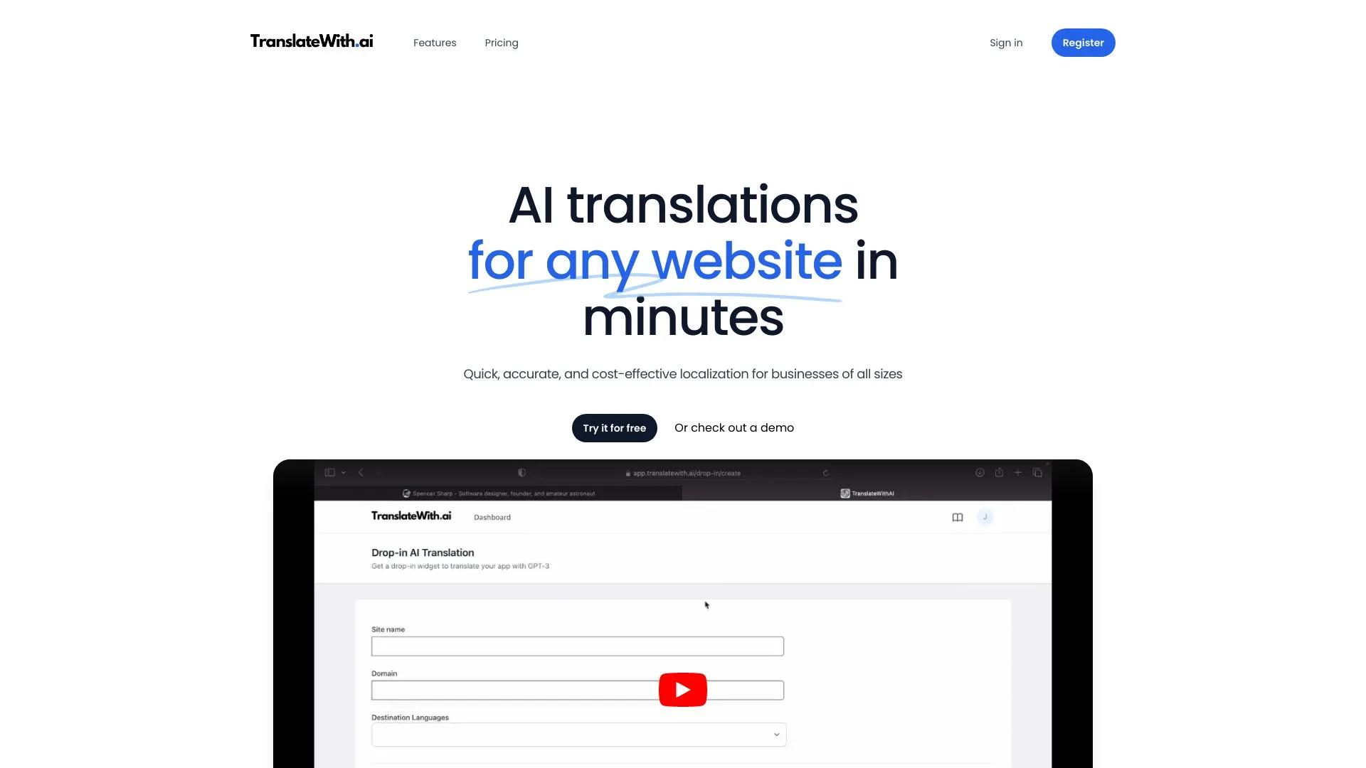 AI-Powered Translation Tool | TranslateWith.ai | Creati.ai