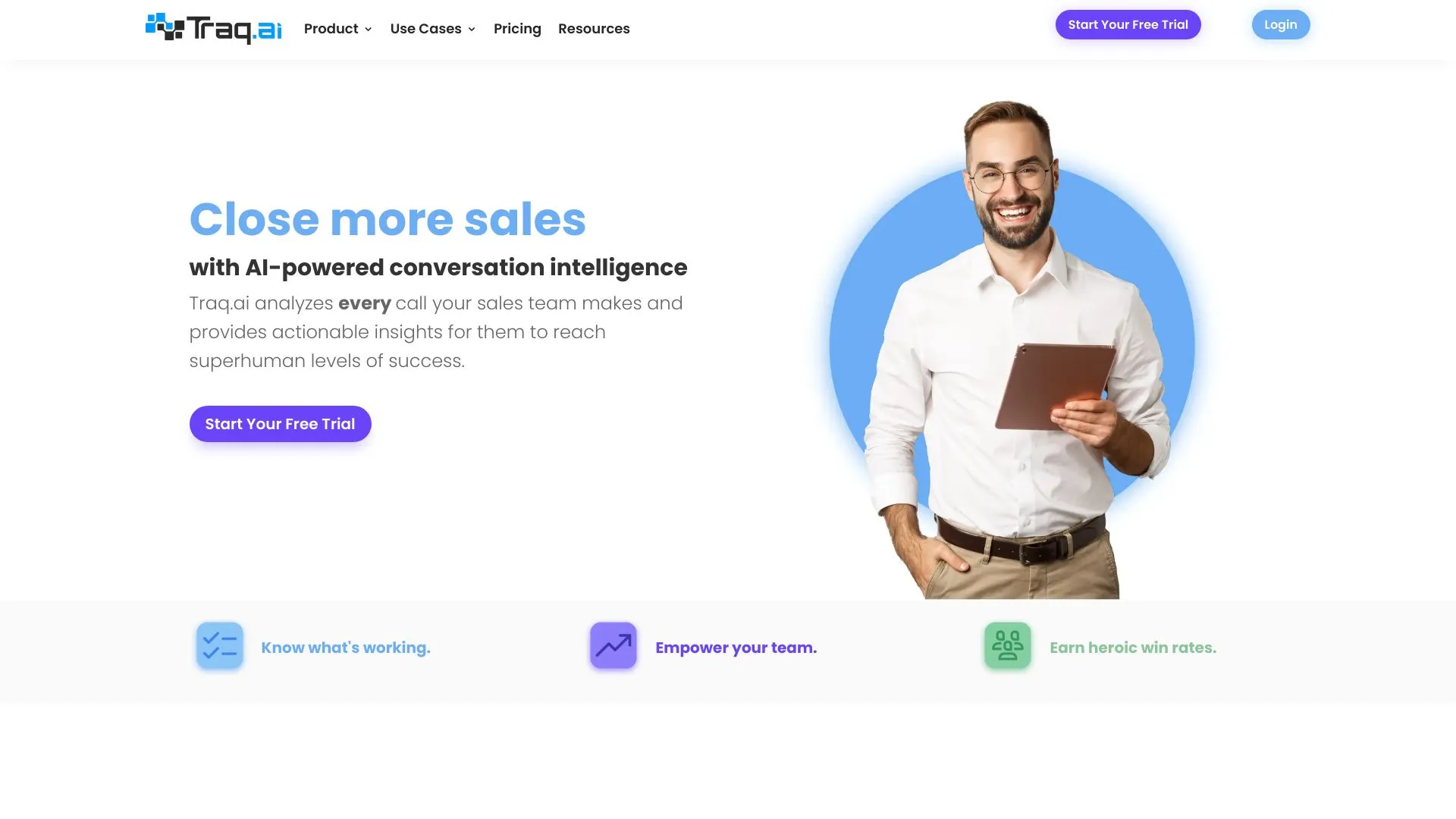 Traq.ai – Inteligência de Conversa com IA e Coaching de Vendas | Creati.ai