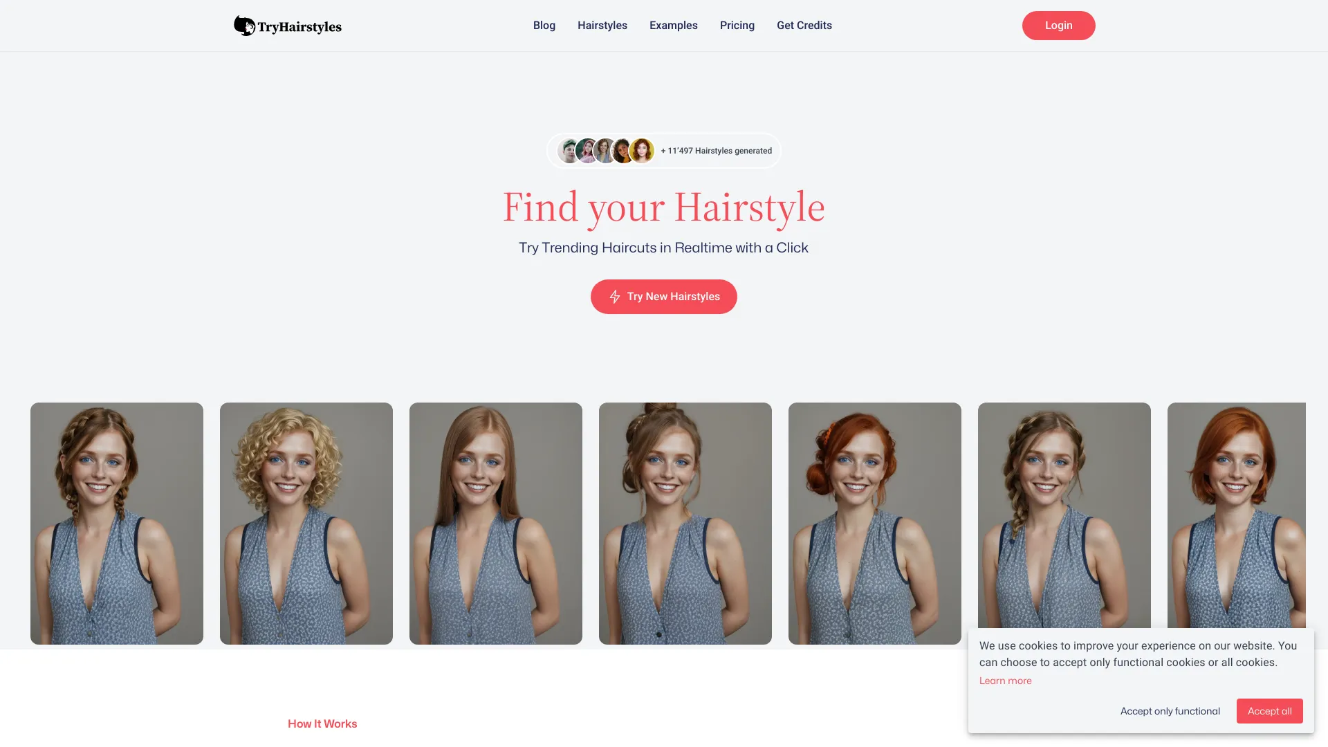 Virtual Hairstyling with AI - TryHairstyles.io | Creati.ai