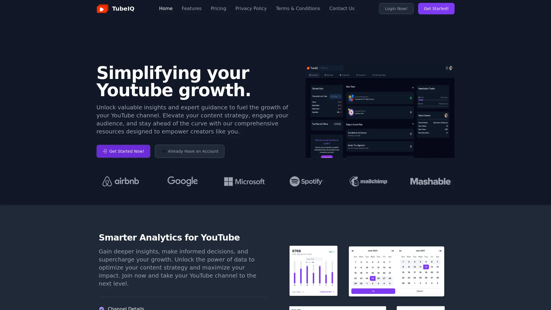 TubeIQ - Simplify and Grow Your YouTube Channel with AI | Creati.ai