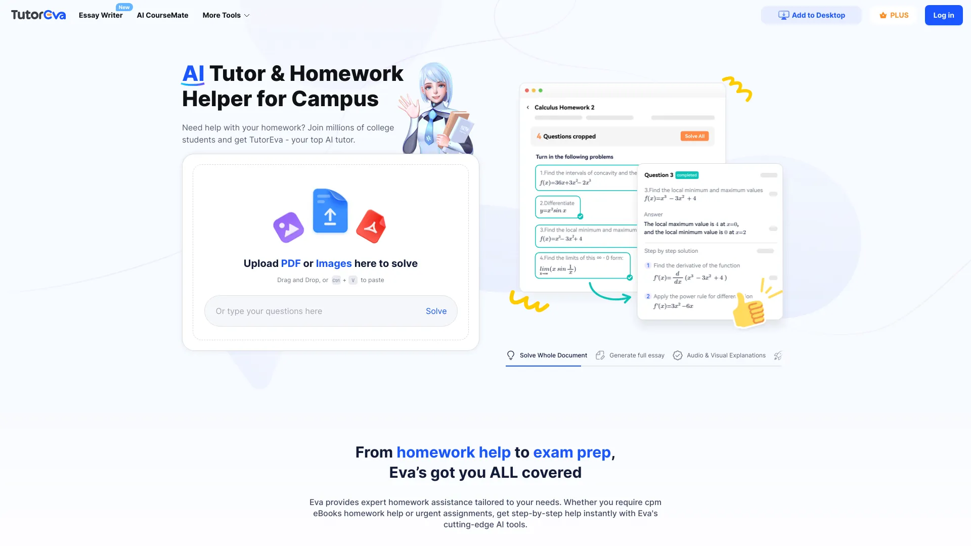 TutorEva: Your Trusted AI Homework Helper and Tutor | Creati.ai