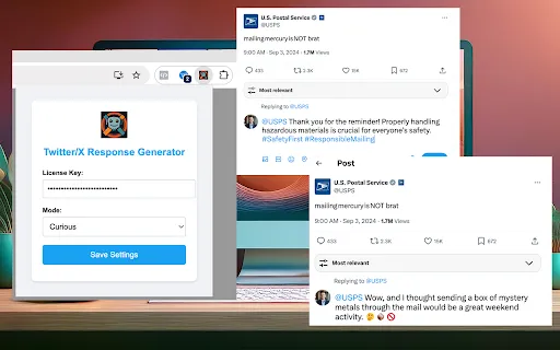 Generador de Respuestas Twitter/X - Extensión de Chrome | Creati.ai