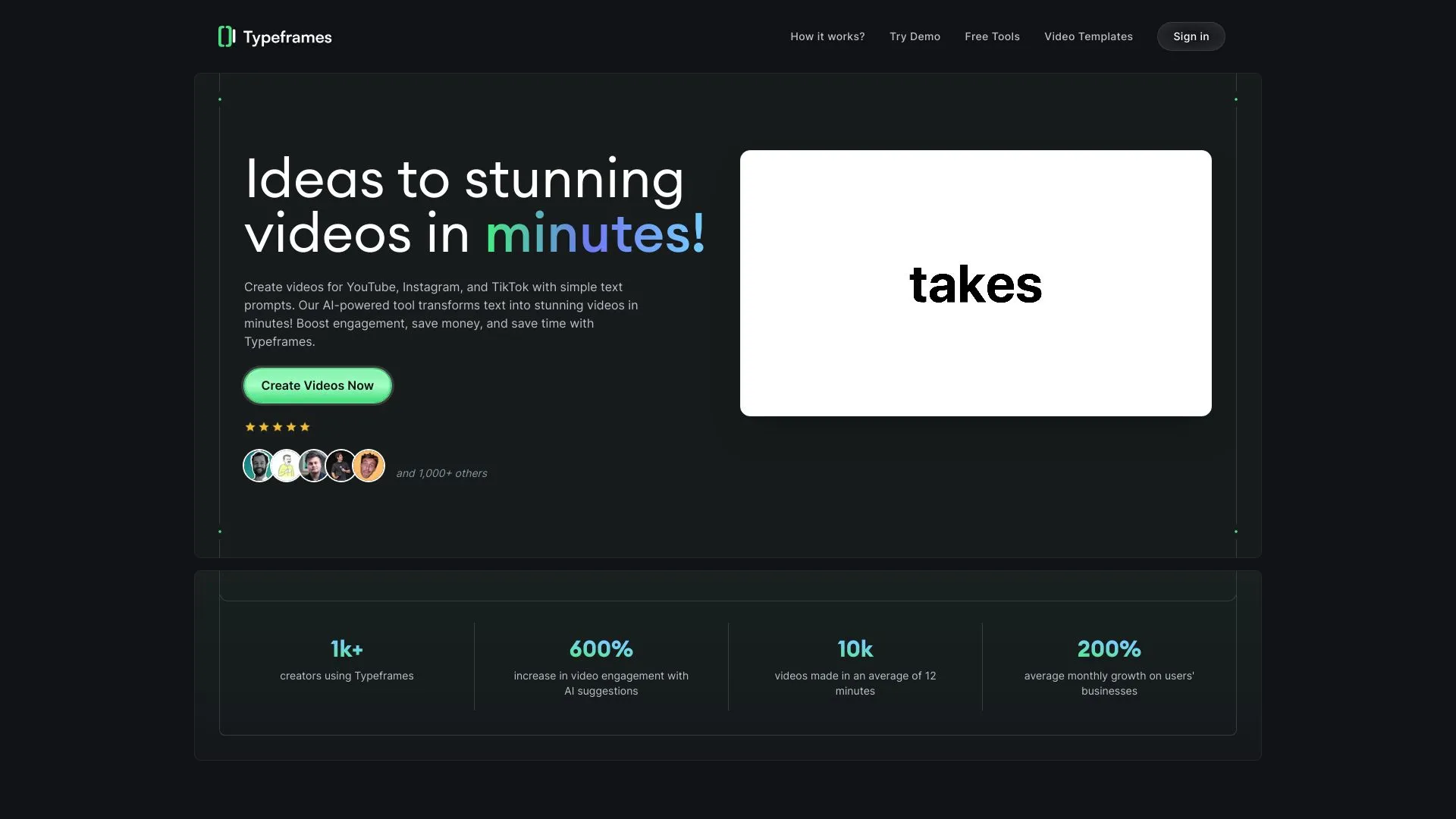 Typeframes - AI Video Creation Tool | Creati.ai