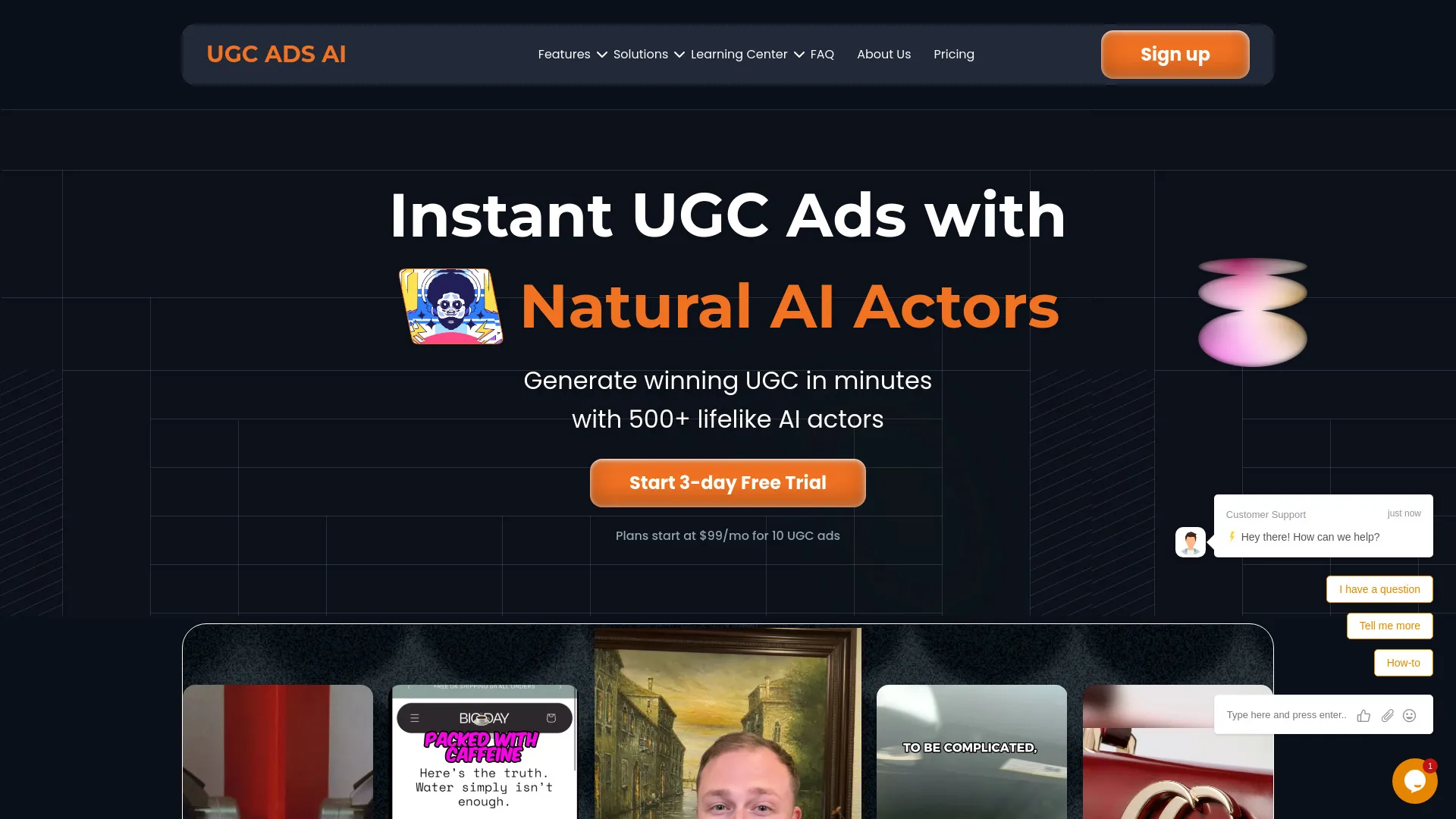 Generate High-Quality AI Video Ads in Minutes - UGC Ads AI | Creati.ai
