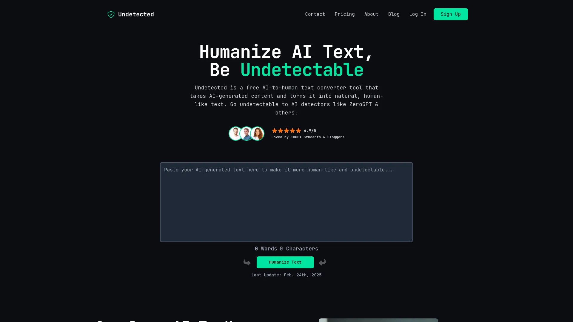 Undetected - AI to Human Text Conversion | Creati.ai
