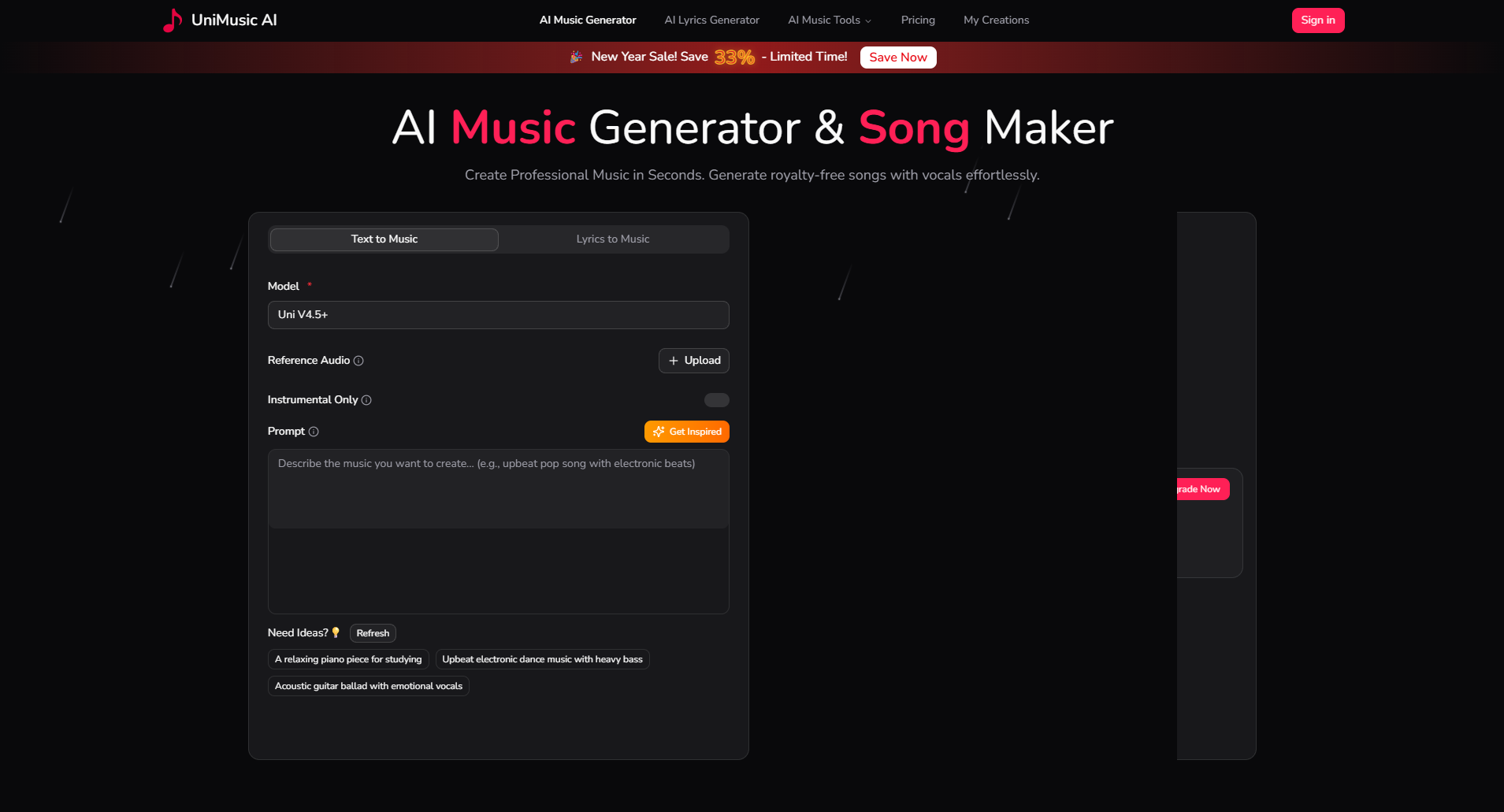 UniMusic AI — AI Music Generator | Royalty-Free Songs | Creati.ai