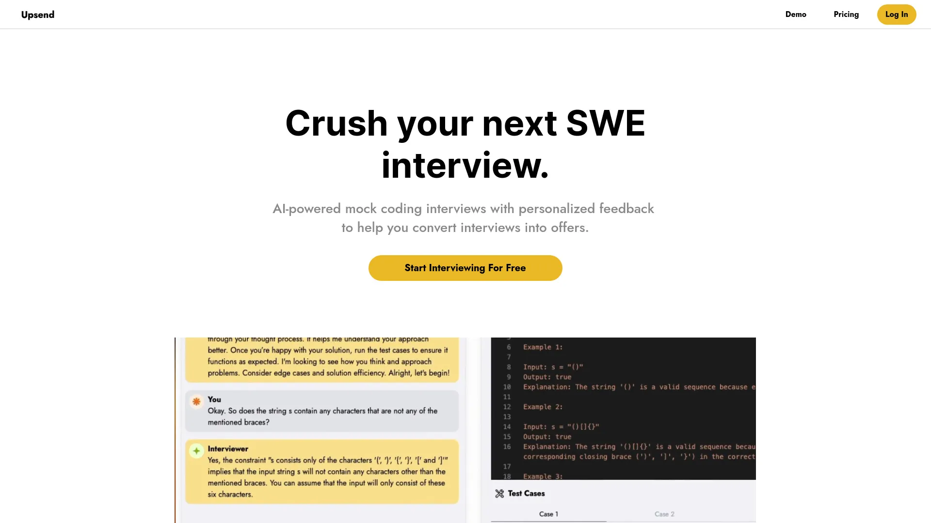 Upsend: AI-Powered Mock Coding Interviews | Creati.ai